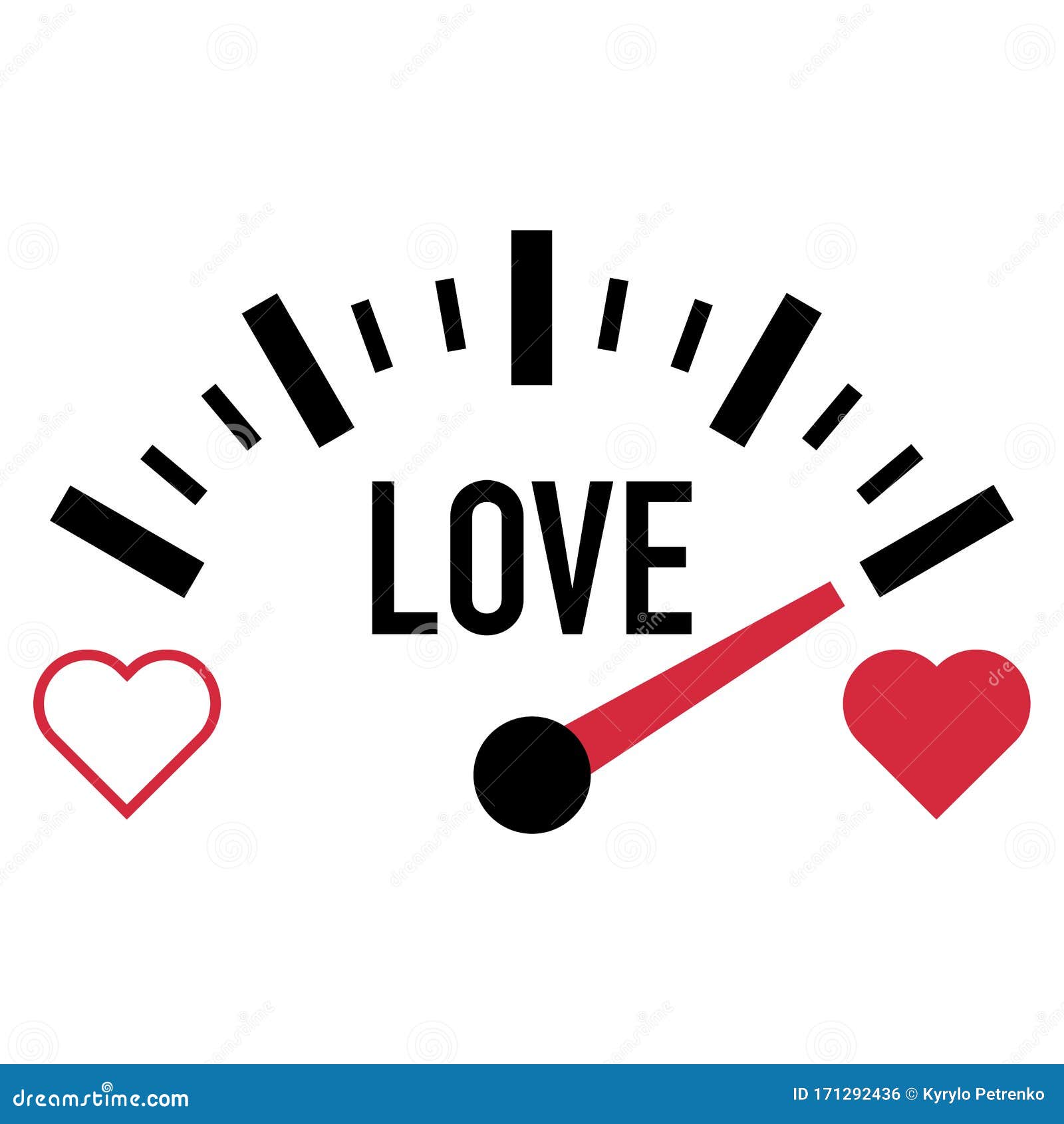 Love Meter Gauge Scale Valentine Day Vector Stock Illustration ...