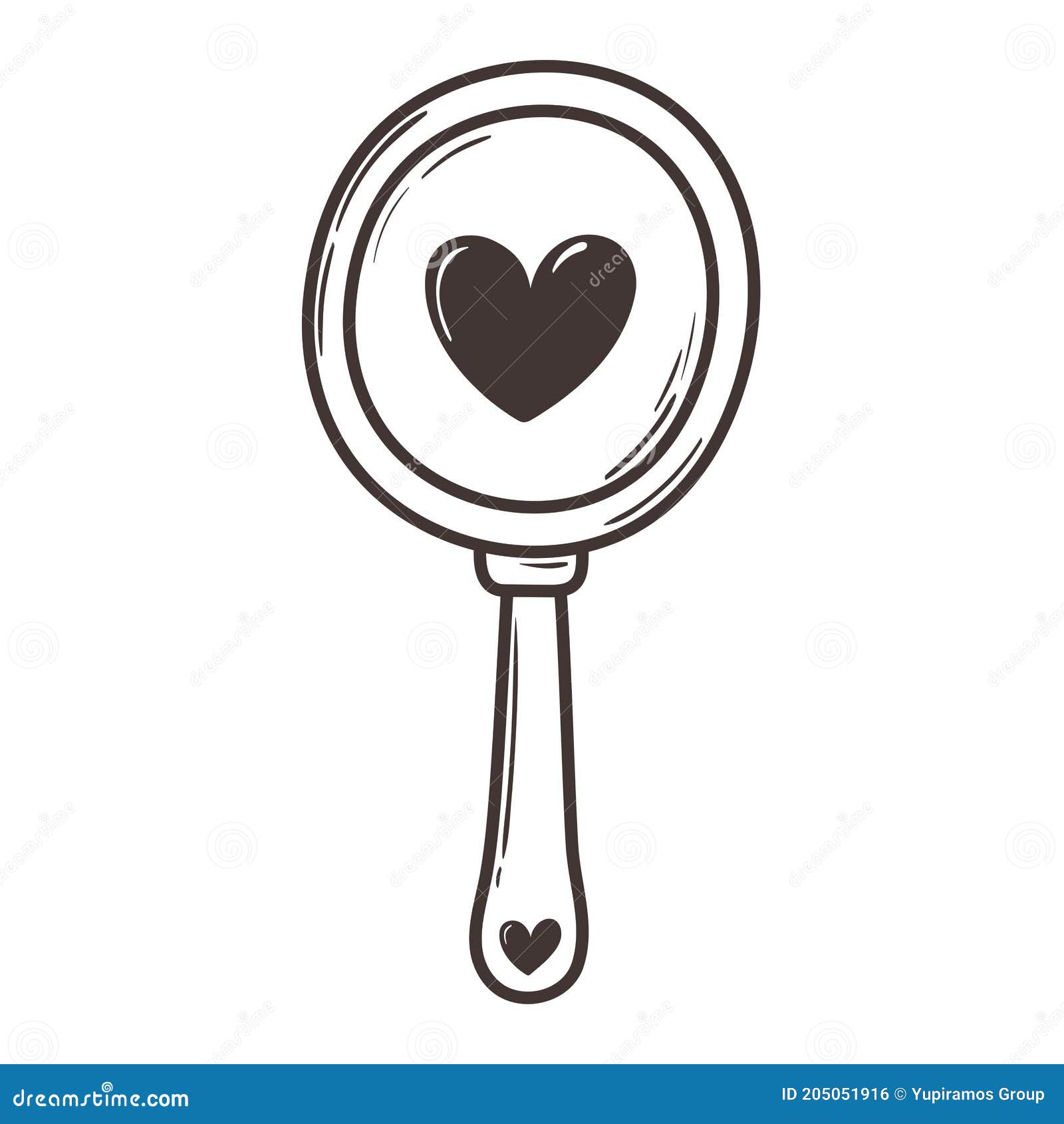 Love Mirror Accessory Romantic Heart Doodle Icon Design Stock Vector ...