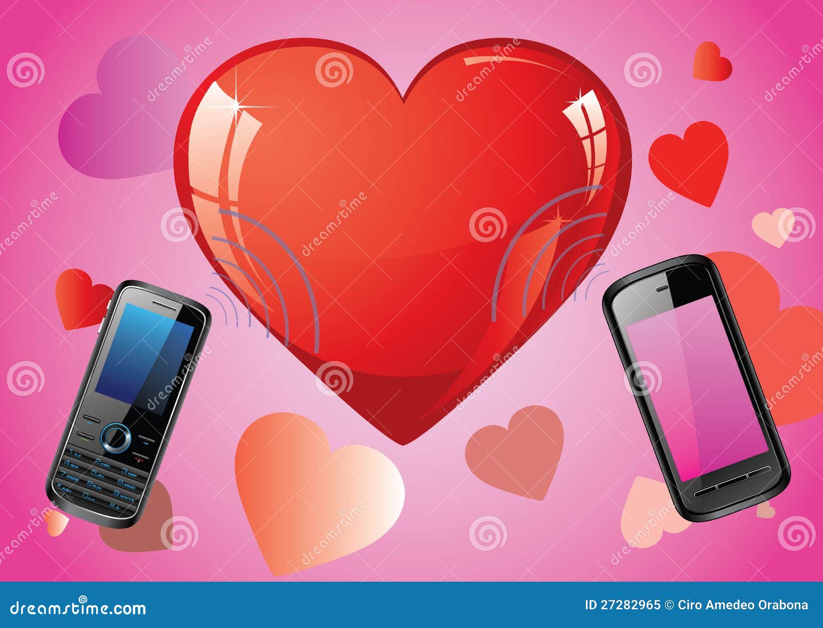 Love mobile stock vector. Illustration of heart, boyfriends - 27282965