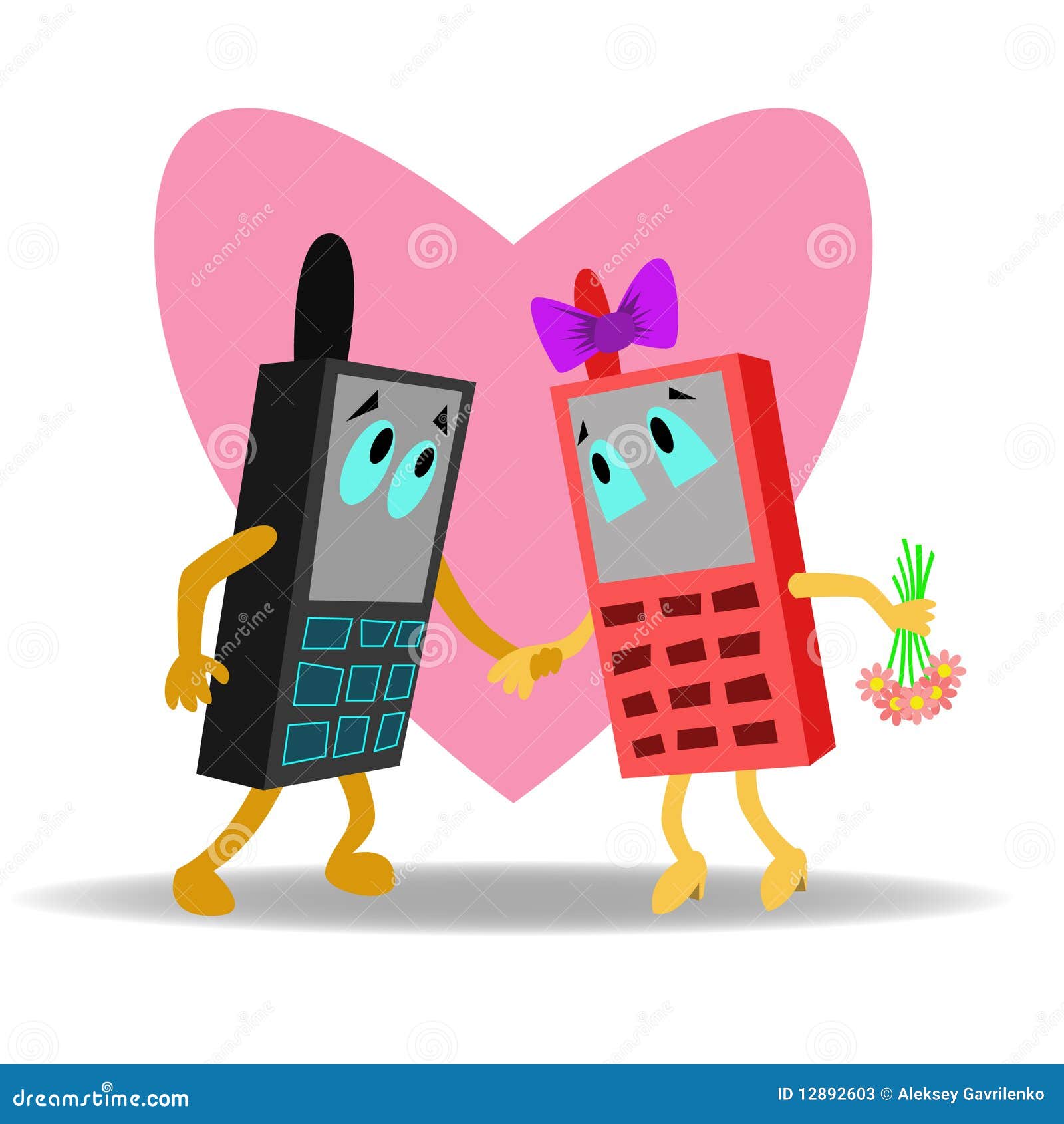 Love mobile phones stock vector. Illustration of flirting - 12892603