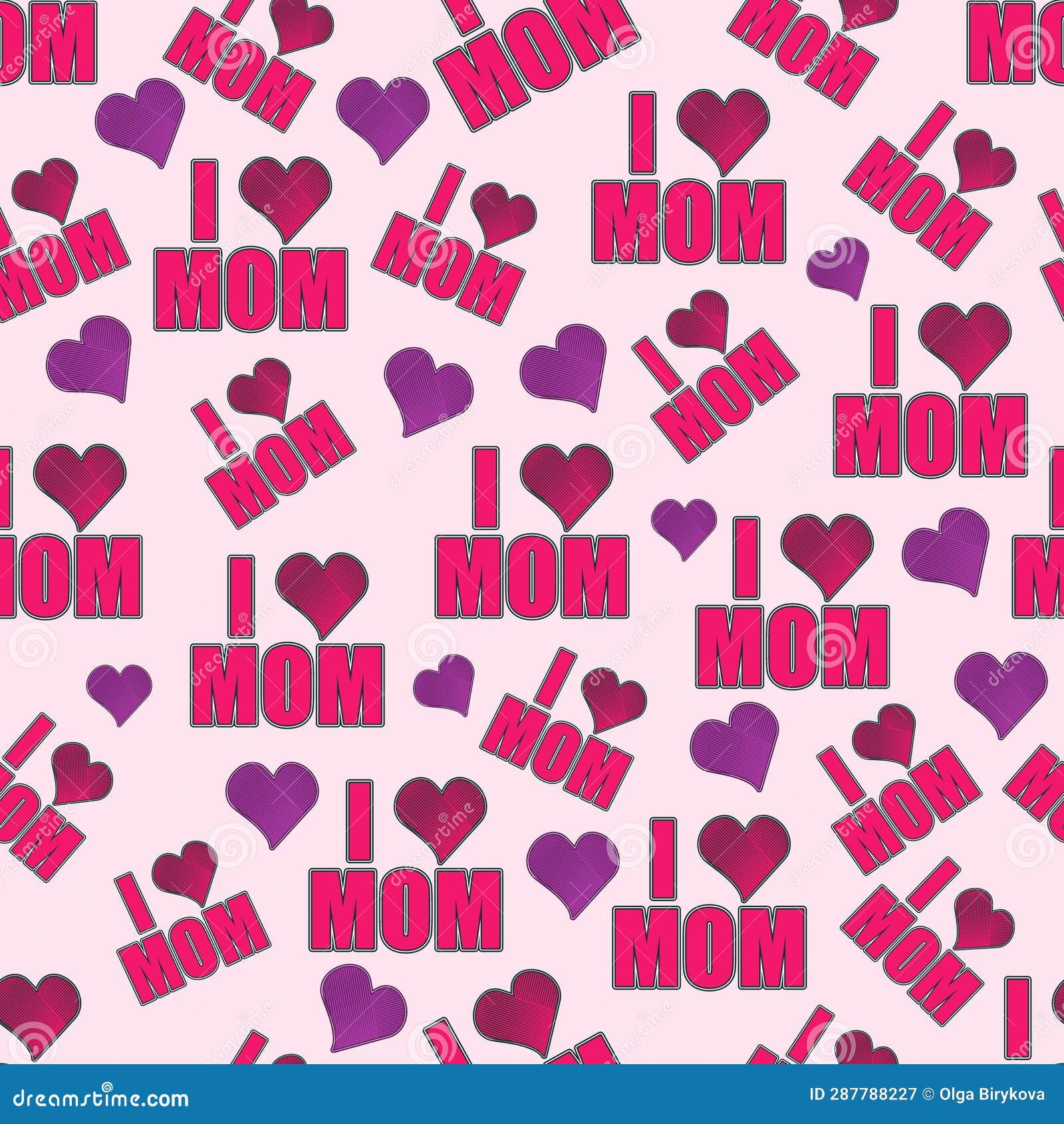 Love mom pattern stock illustration. Illustration of seamless - 287788227