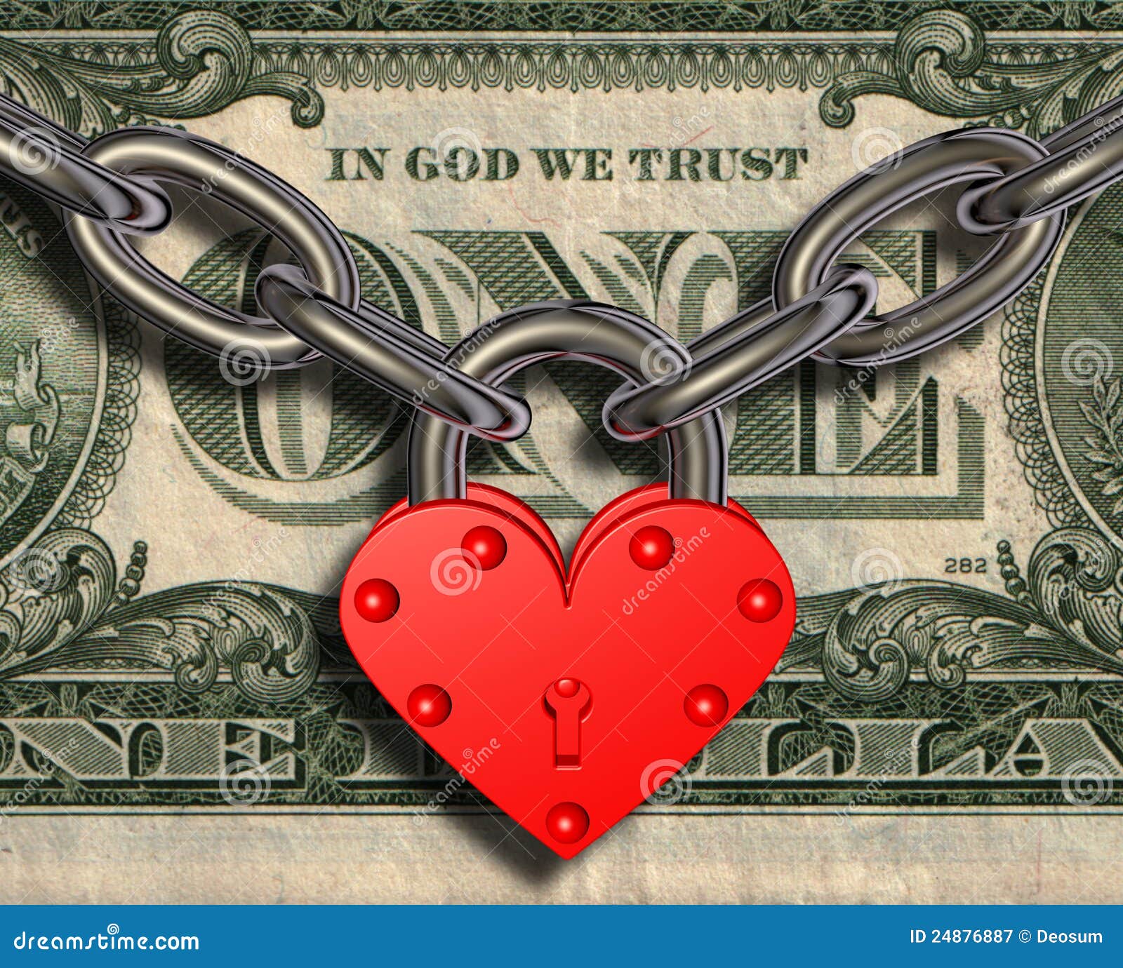We Love Money - Heart Lock and Money Stock Illustration - Illustration ...