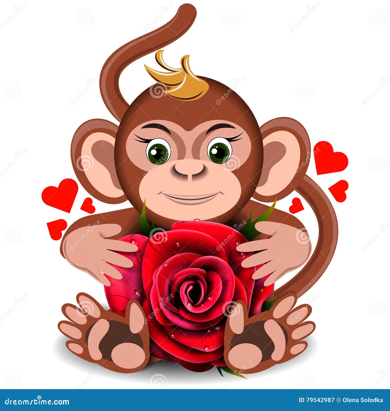 Rose Monkey Expression Cartoon Sticker | CartoonDealer.com #54613389
