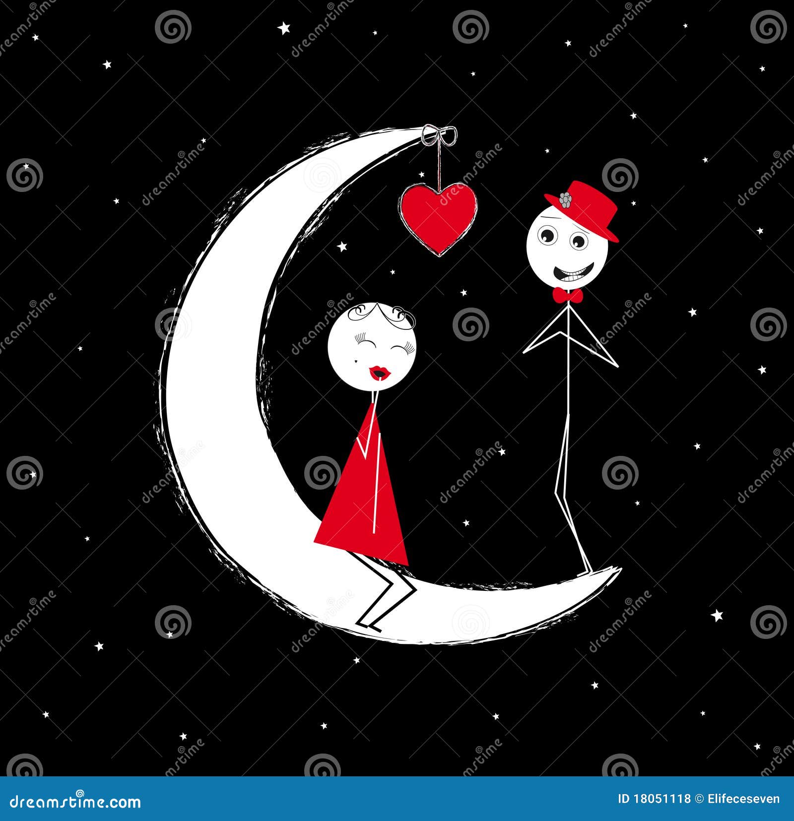 Love on moon stock vector. Illustration of ceremony, romance - 18051118