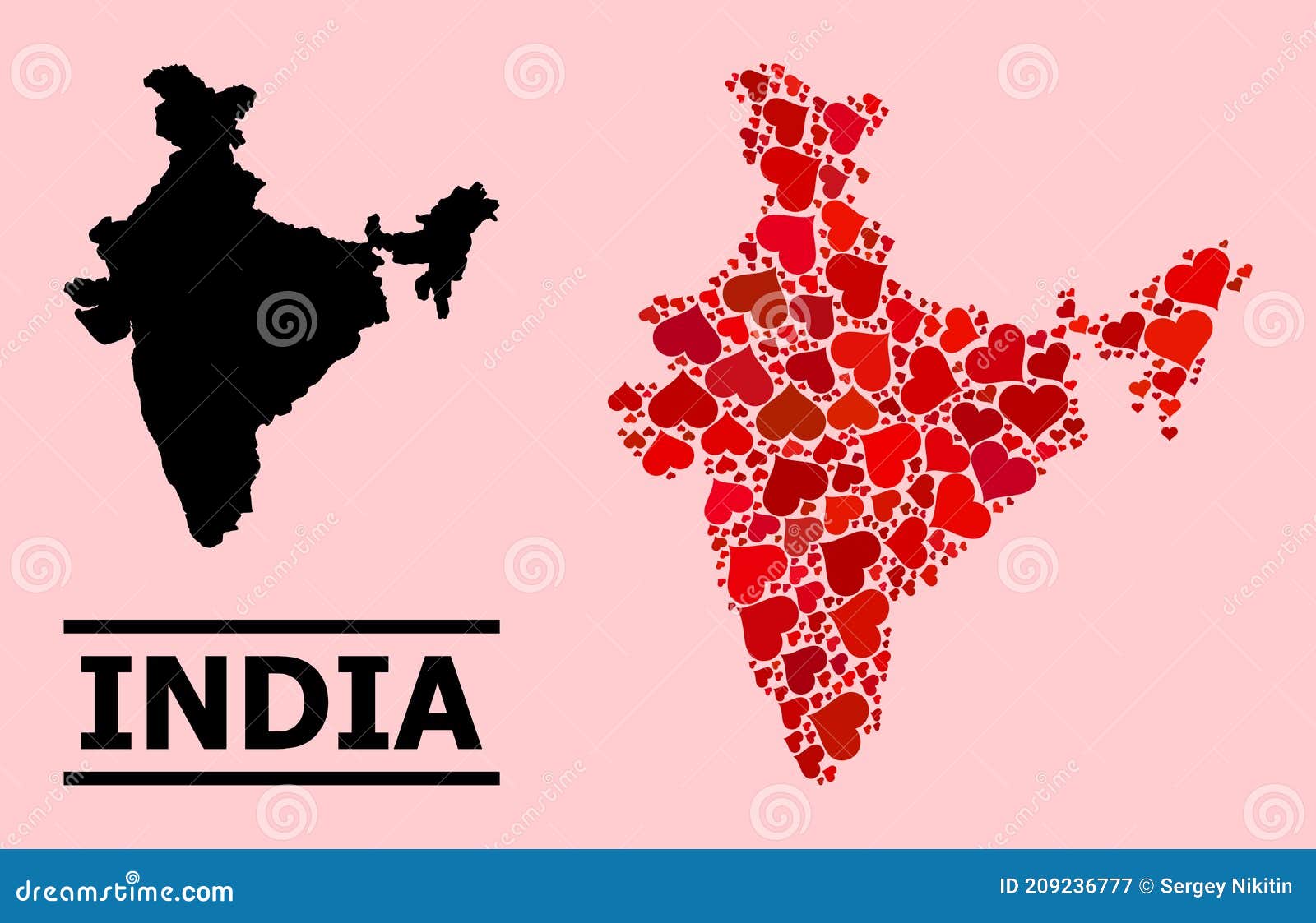 Map India.Pink India Map. Map Of India Vector Silhouette.India Vector ...