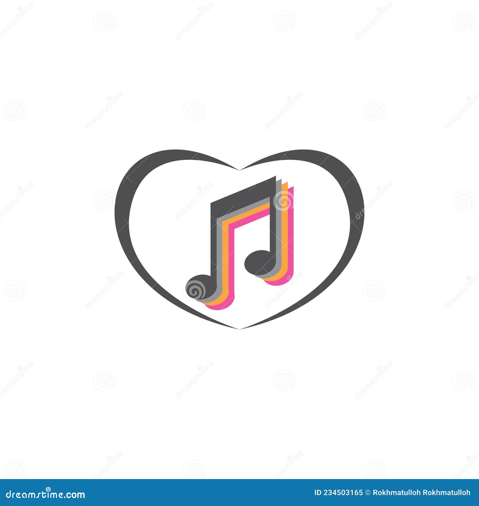 Love Music Logo Illustration Note Design Template Vector Stock Vector ...