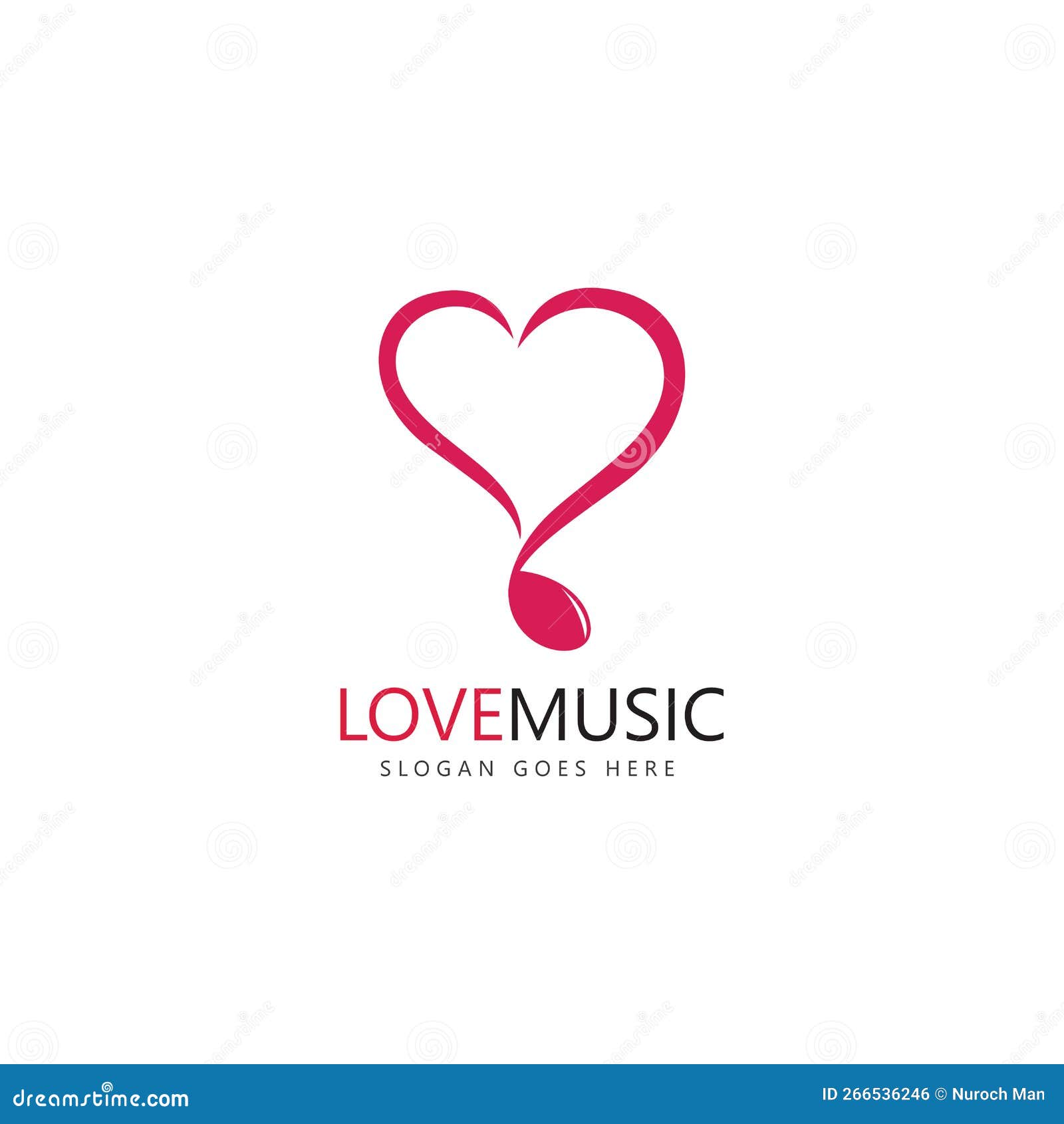 Love Music Logo Template Vector. Stock Vector - Illustration of musical ...