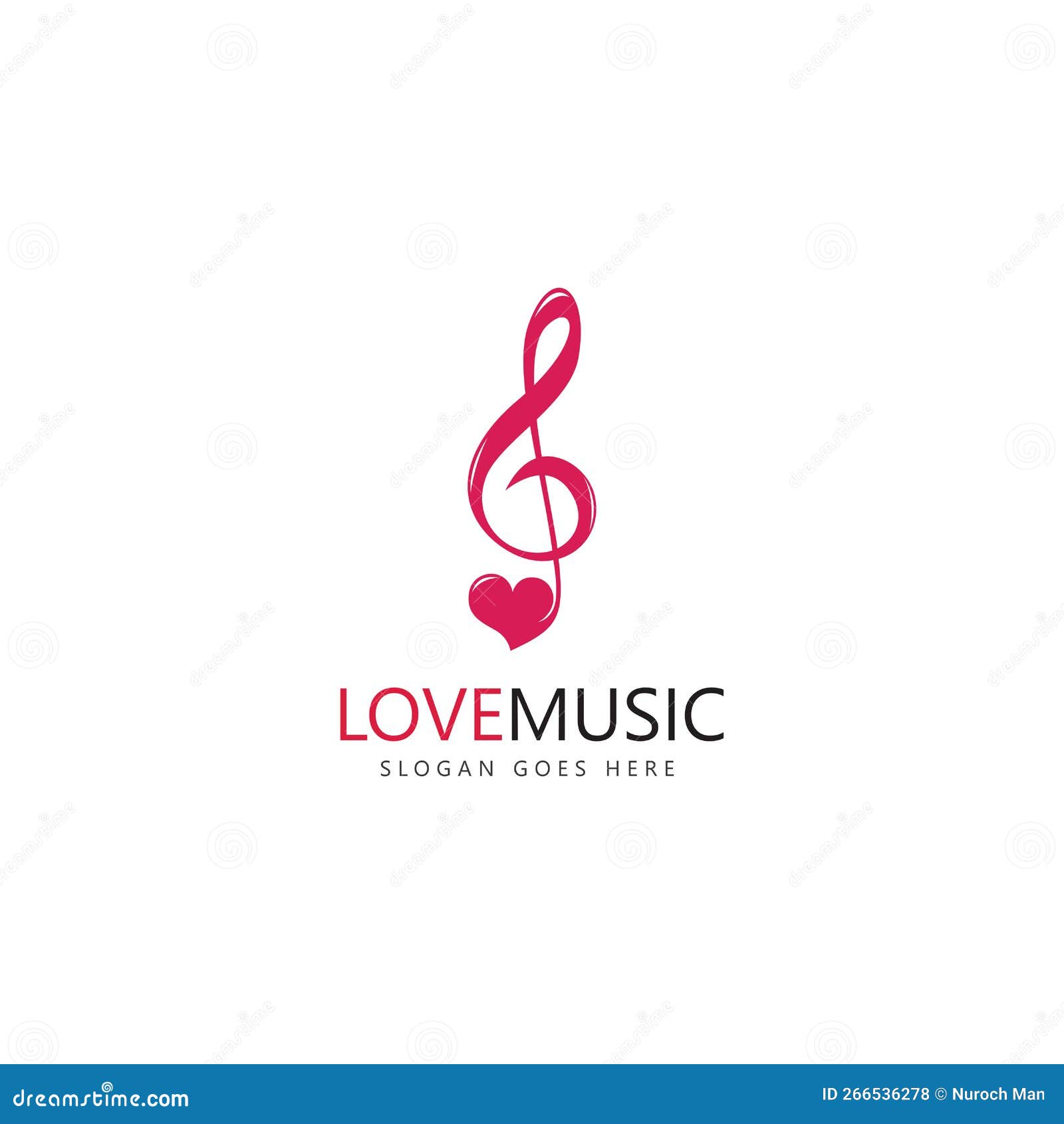 Love Music Logo Template Vector. Stock Vector - Illustration of heart ...