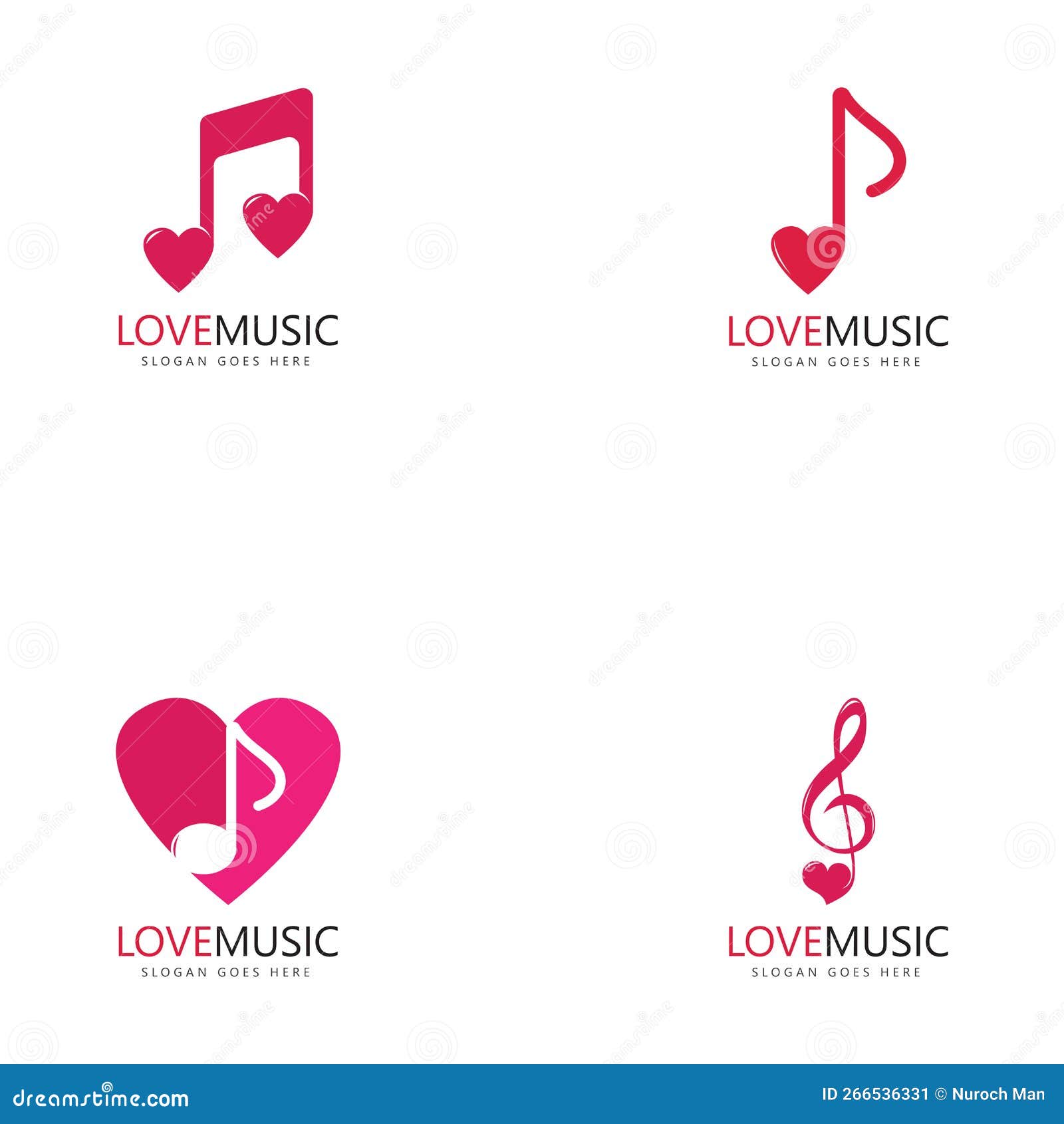 Love Music Logo Template Vector. Stock Vector - Illustration of music ...