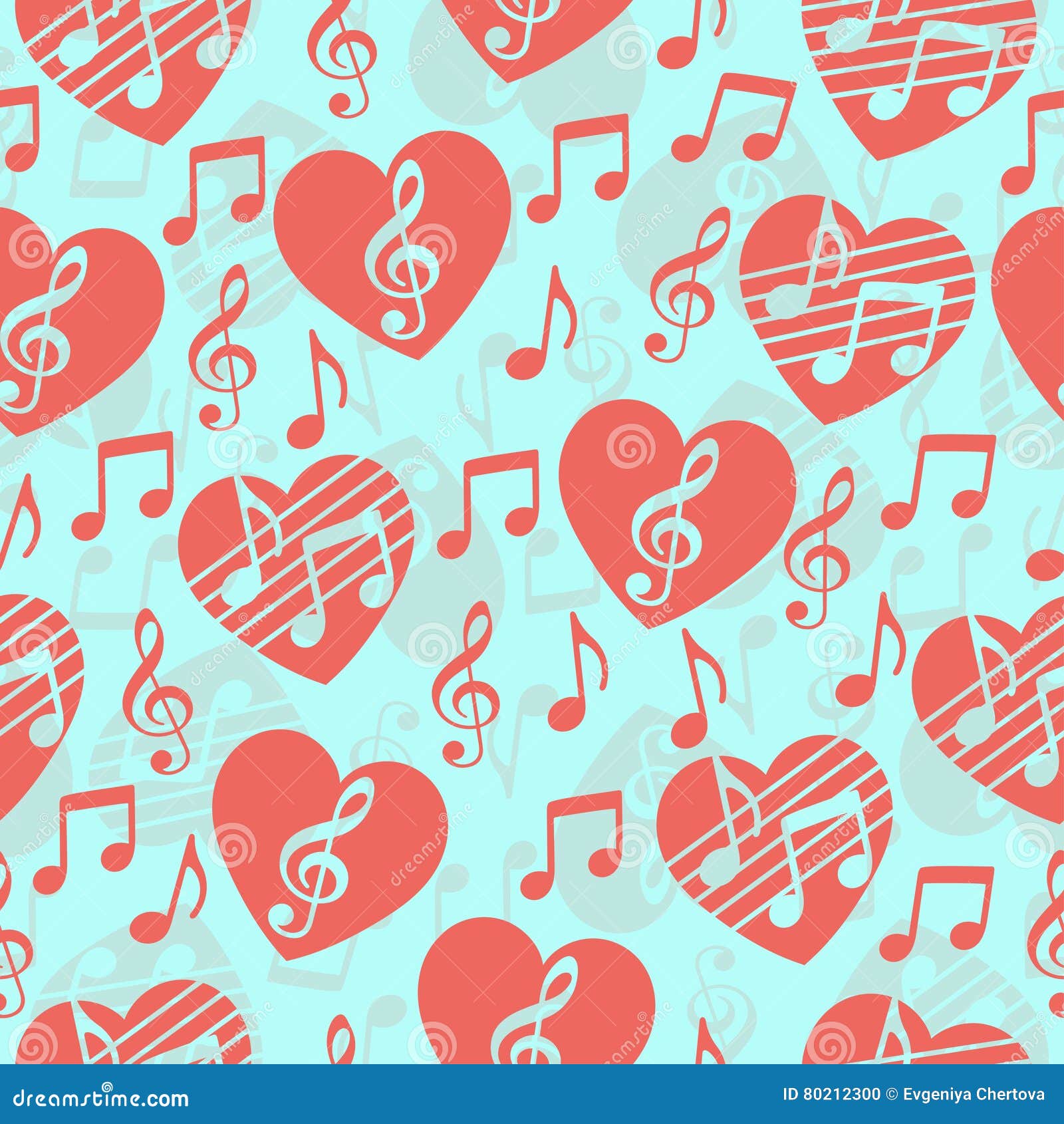 Love for Music, Musical Abstract Vector Background, Seamless Pattern ...