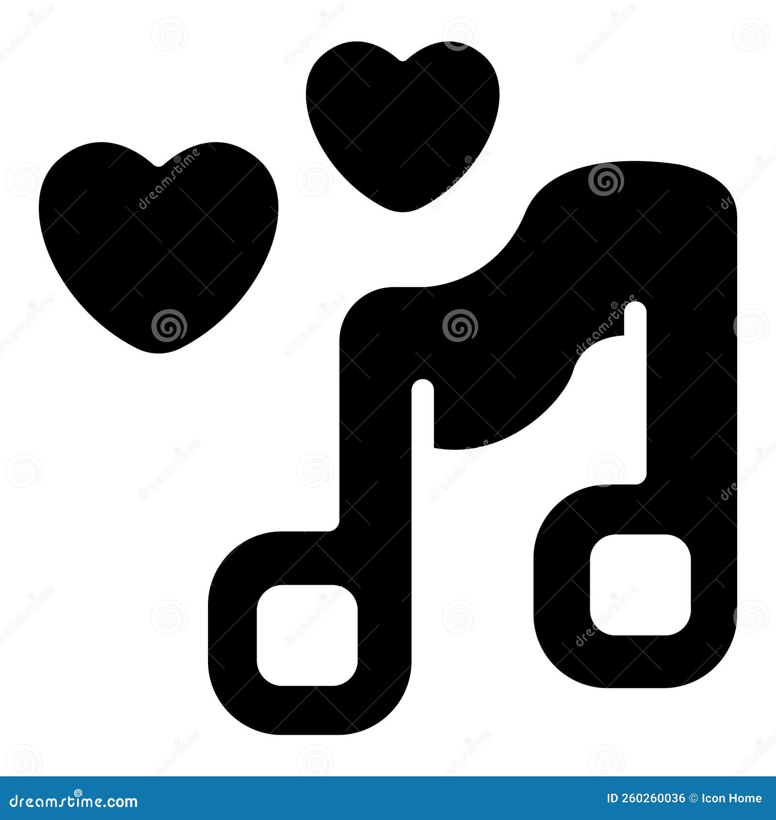 Love music symbol black stock vector. Illustration of clef - 260260036