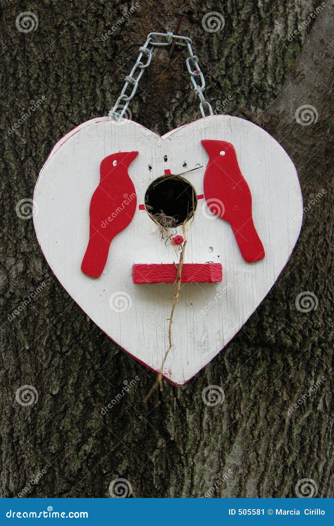 Love nest stock image. Image of folkart, wood, home, birdhouse - 505581
