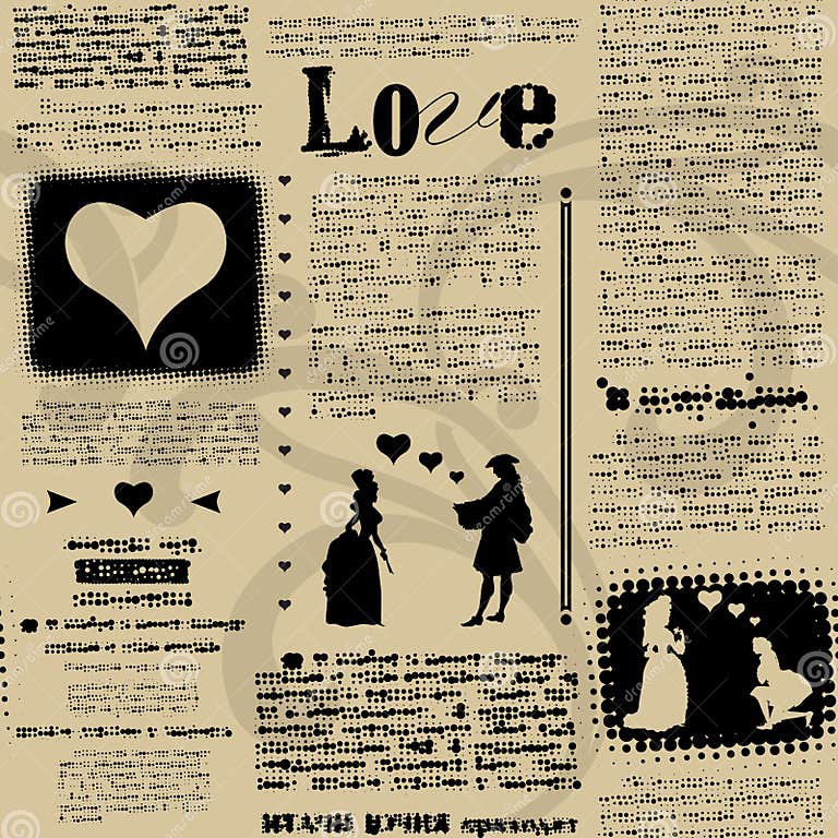 Love newspaper stock vector. Illustration of valentine - 28544946