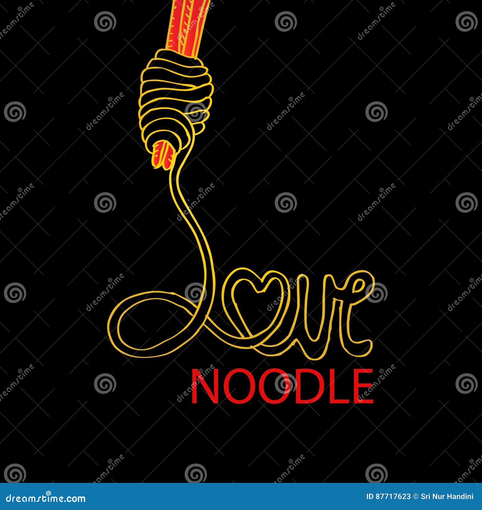 Love noodle stock illustration. Illustration of japanese - 87717623