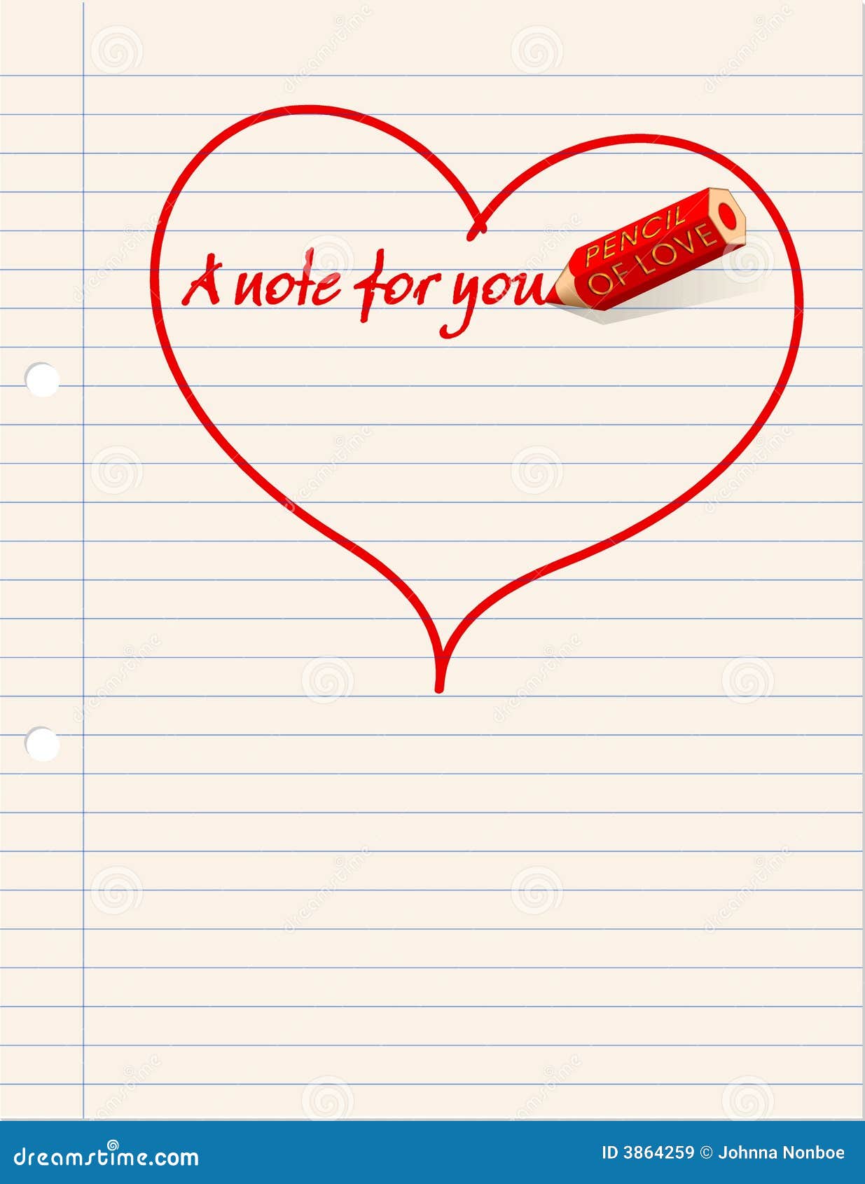 A Love Note ... stock vector. Illustration of space, color - 3864259