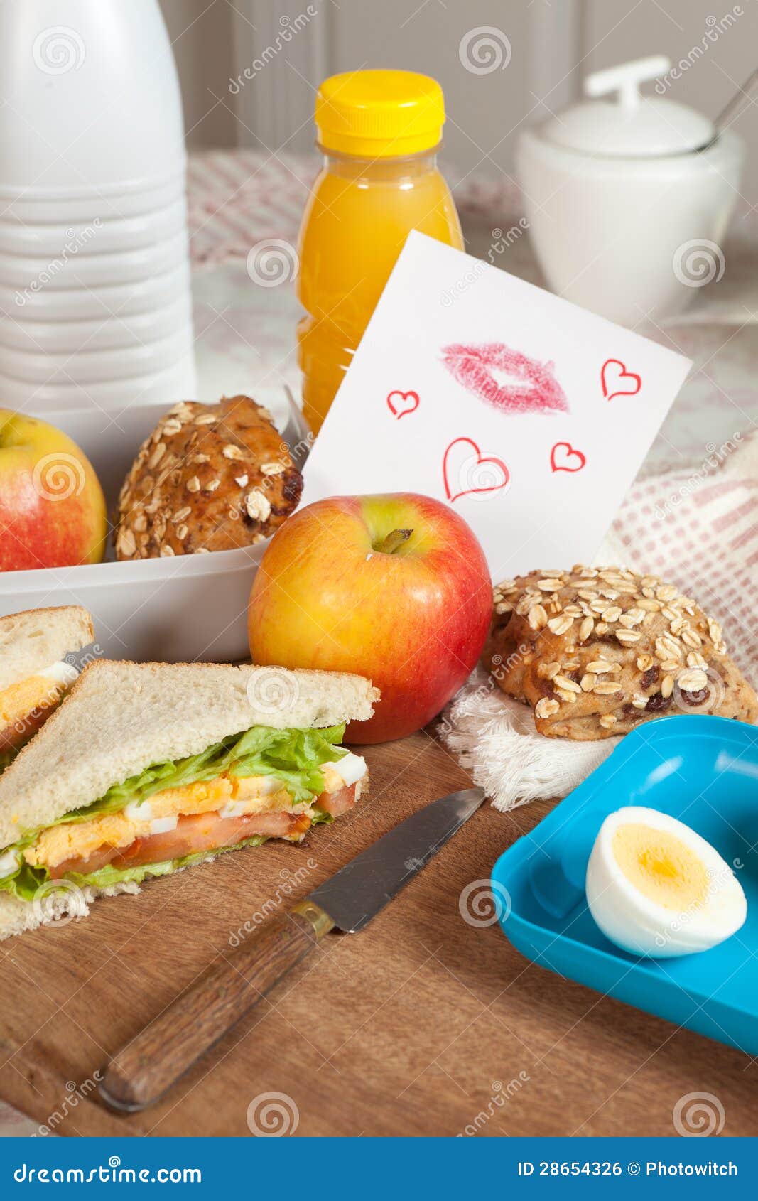 Love note at breakfast stock photo. Image of love, lipstick - 28654326