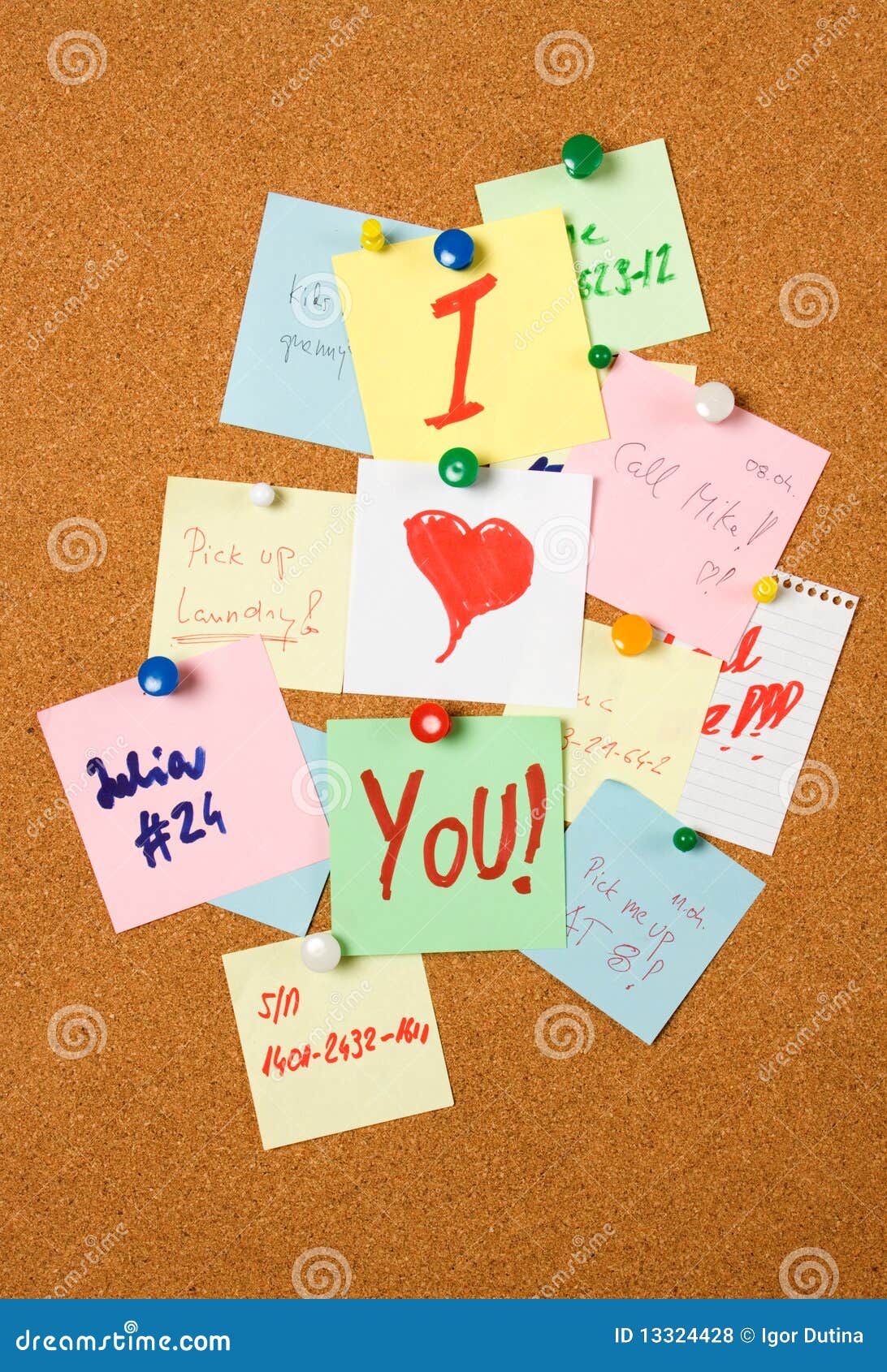 Love note on cork board stock photo. Image of note, love - 13324428