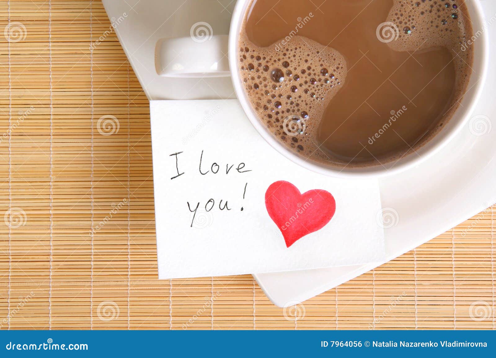 A Love Note with a Cup of Coffee Stock Photo - Image of gift, note: 7964056
