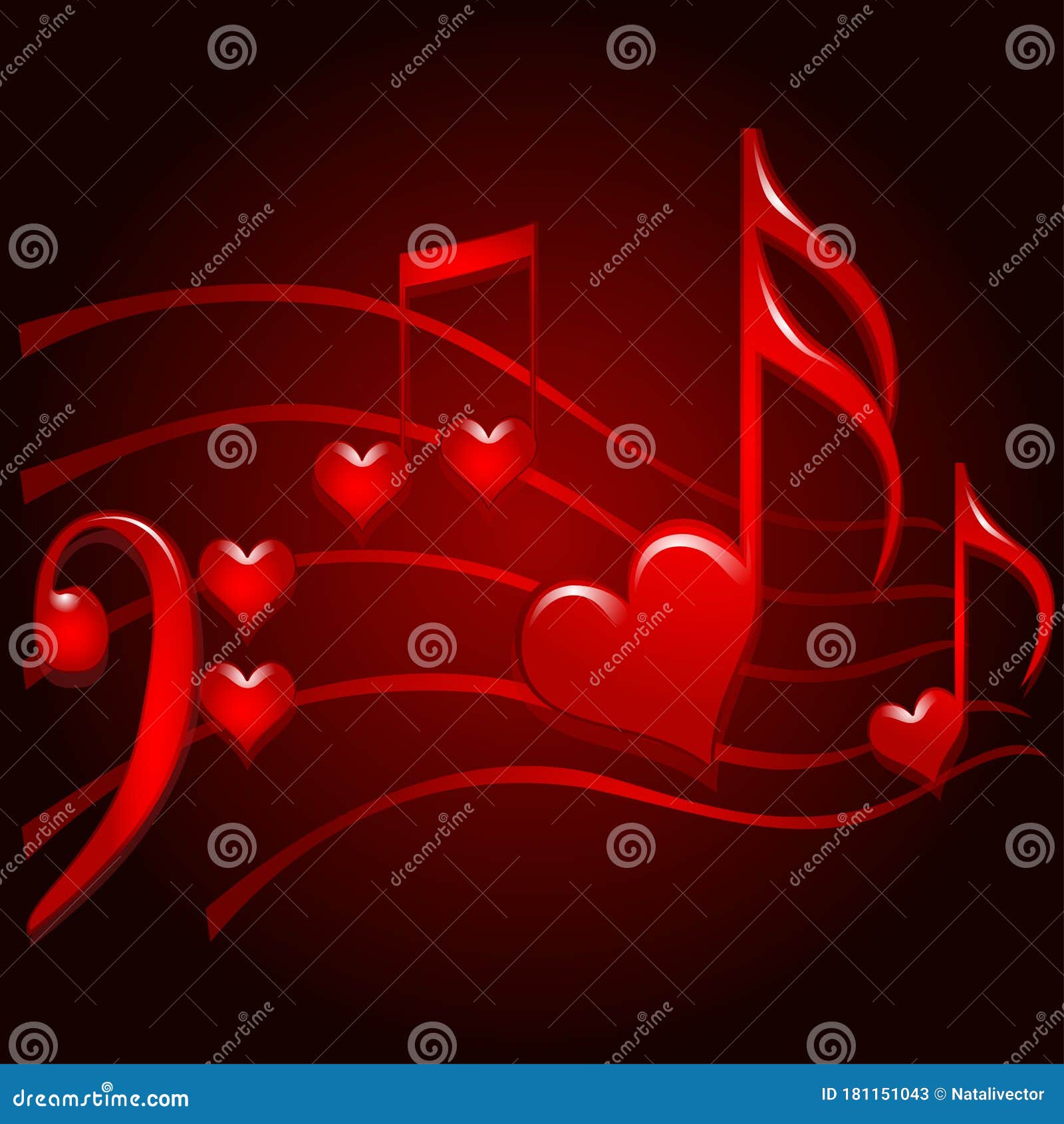 Vector Image of Abstract Music Notes, Love Notes Stock Vector ...