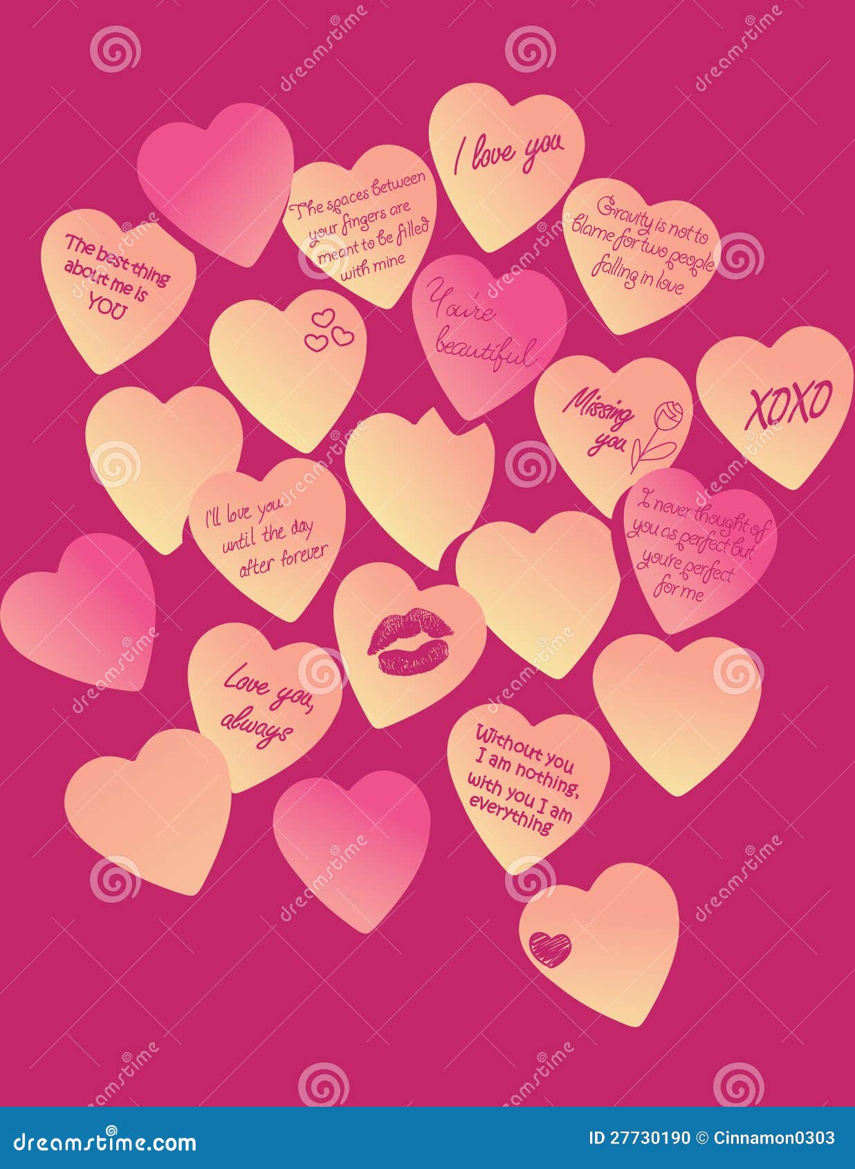 Love Notes stock vector. Illustration of pink, valentines - 27730190