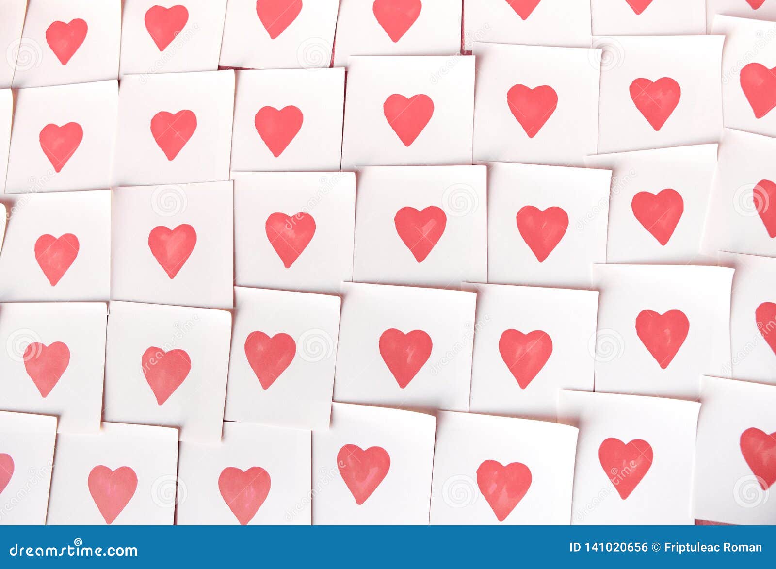 Love Notes. Background for Design with Red Hearts Stock Photo - Image ...