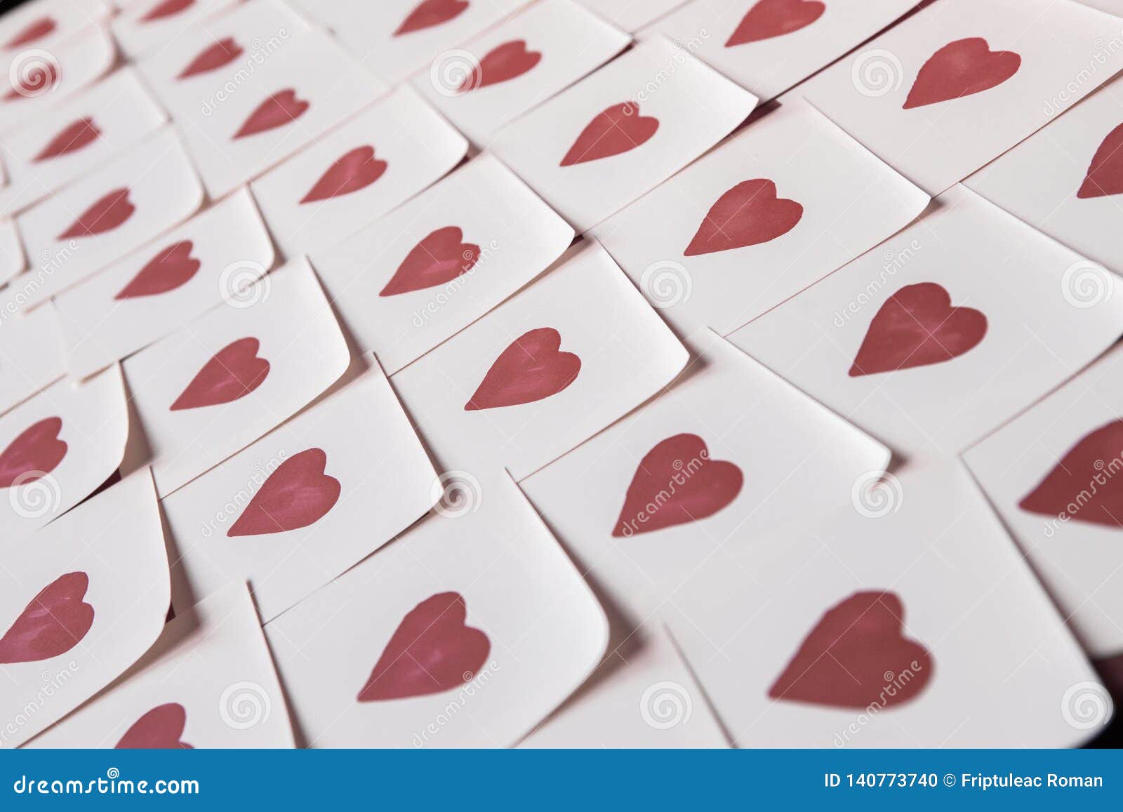 Love Notes. Background for Design with Red Hearts Stock Photo - Image ...