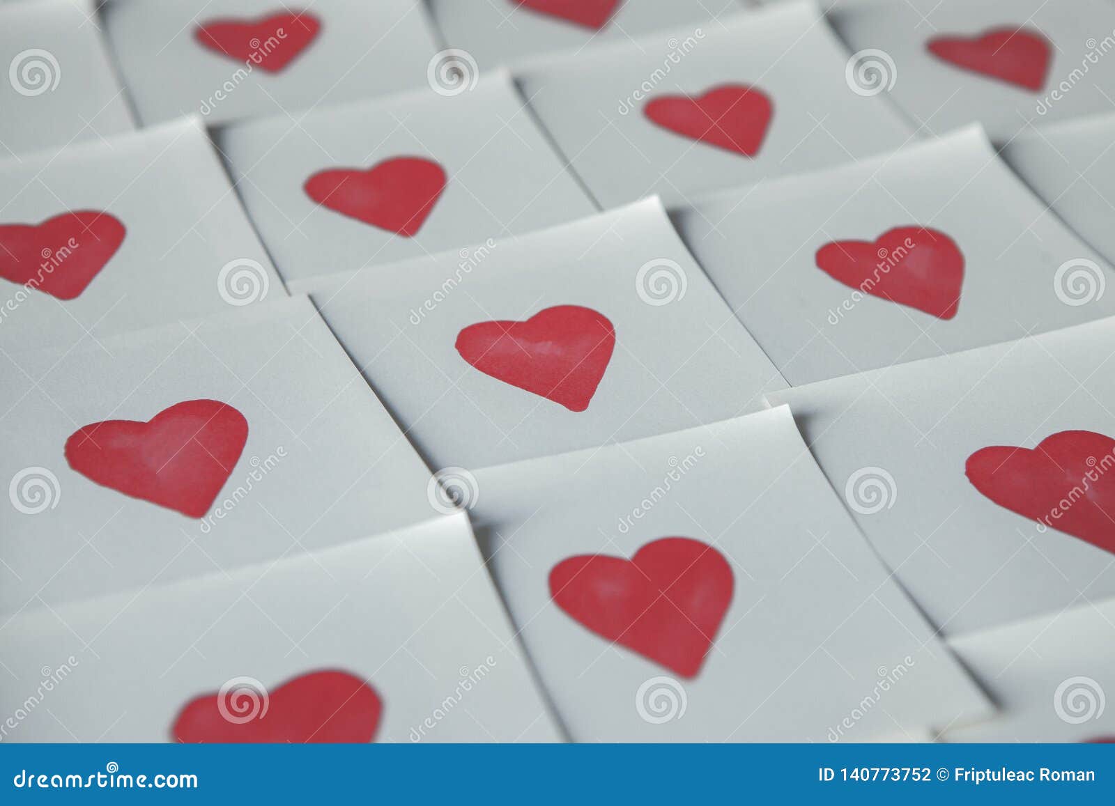 Love Notes. Background for Design with Red Hearts Stock Photo - Image ...