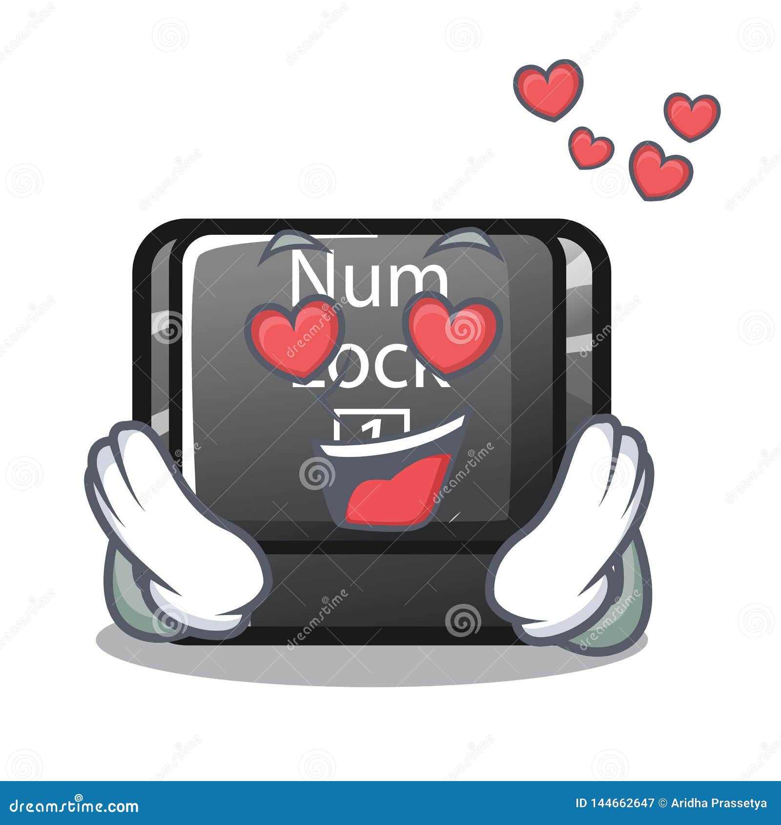 In Love Num Lock Installed on Cartoon Computer Stock Vector ...