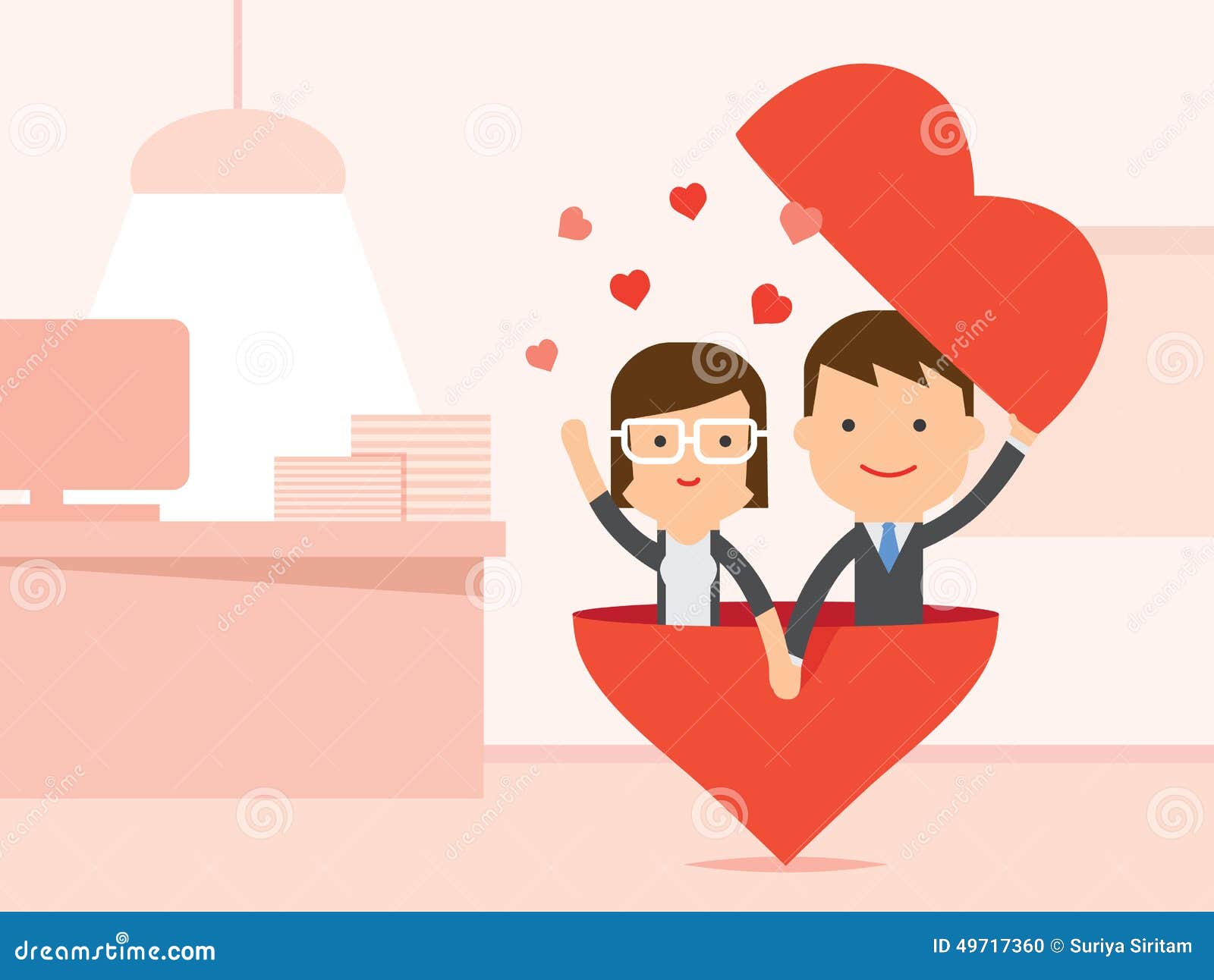 Love in Office stock vector. Illustration of relationship - 49717360