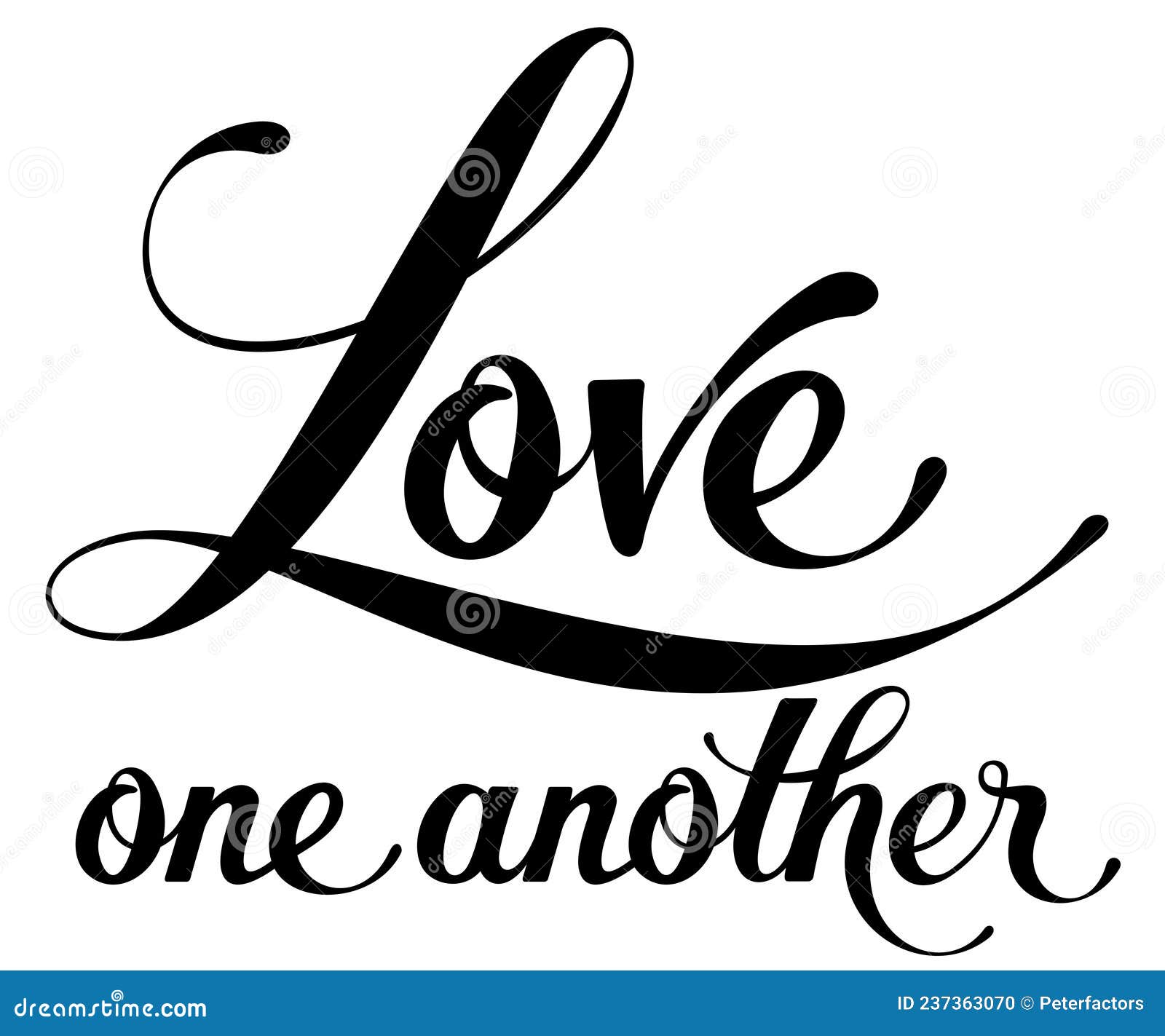 Love One Another - Custom Calligraphy Text Stock Vector - Illustration ...