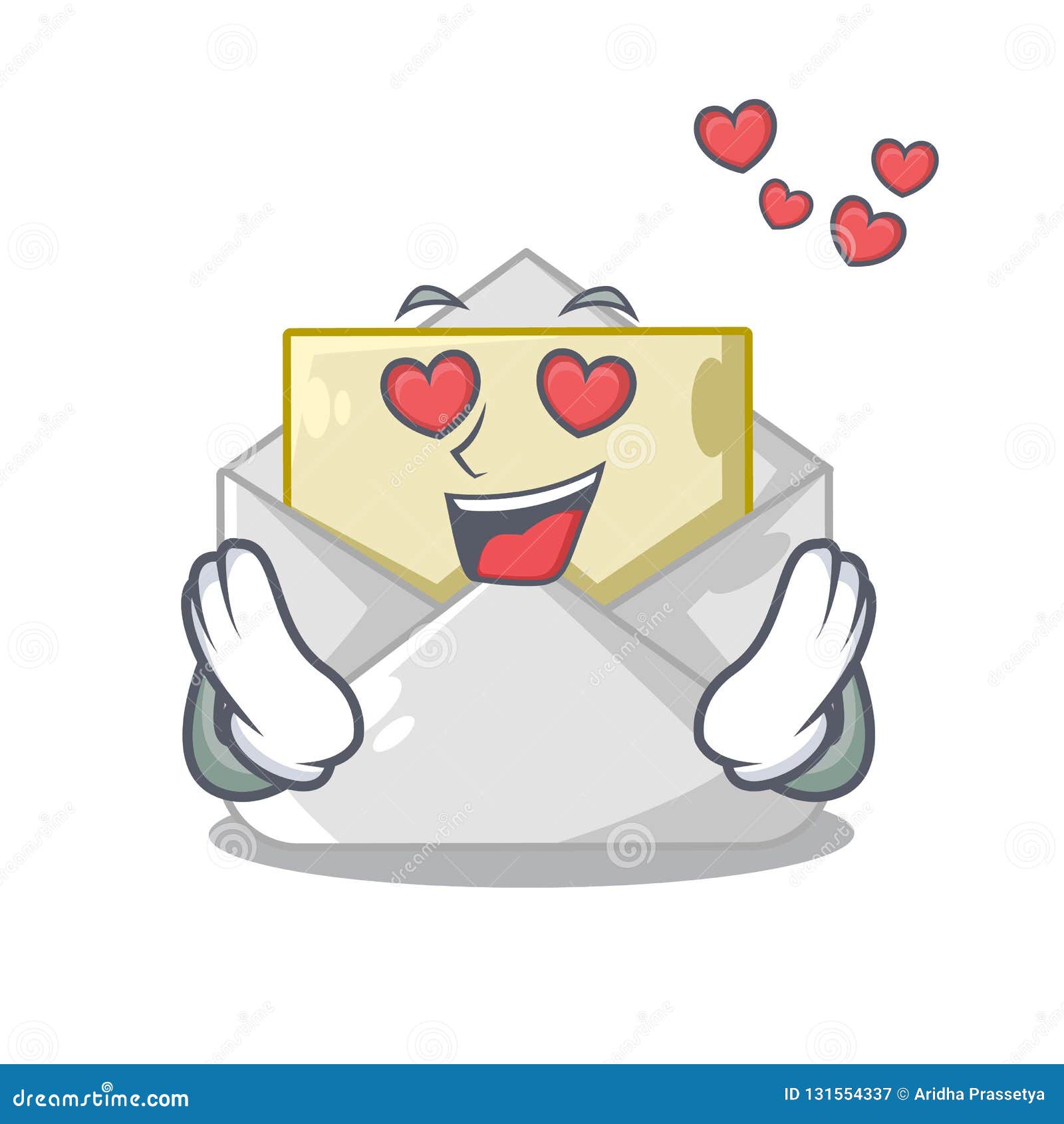 In Love Open Envelope on Cartoon Shape Blank Stock Vector ...