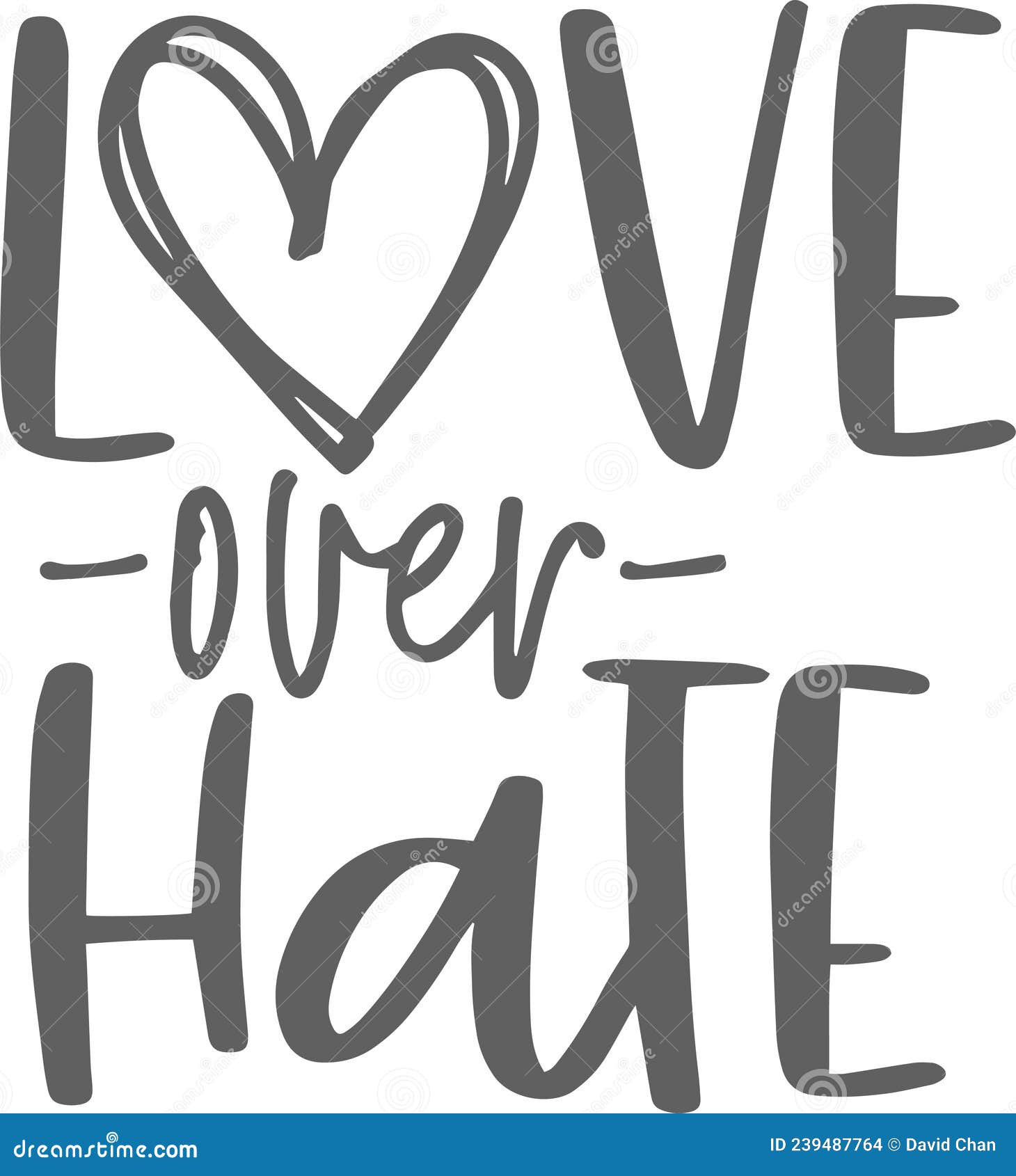 Love Over Hate Inspirational Quotes Stock Vector - Illustration of ...
