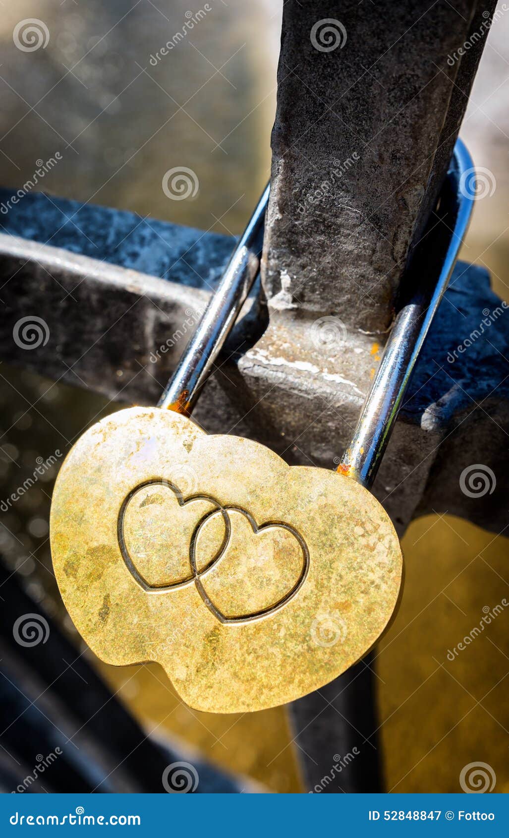 Love padlock stock image. Image of couple, marriage, fence - 52848847