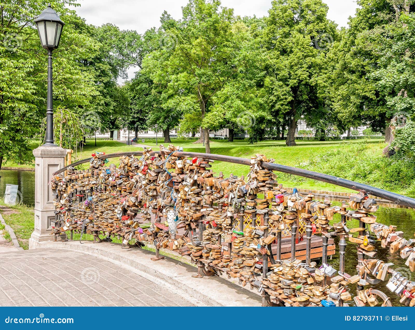 Love Padlock Wall on the Bridge. Stock Image - Image of city ...