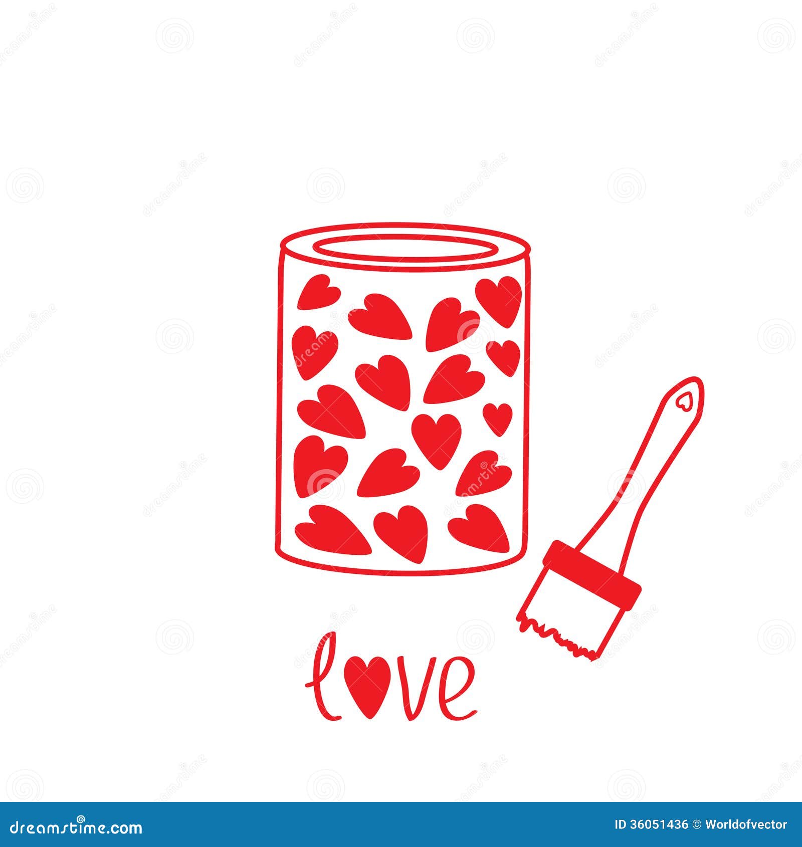 Love Paint with Hearts Inside. Card Stock Vector - Illustration of date ...