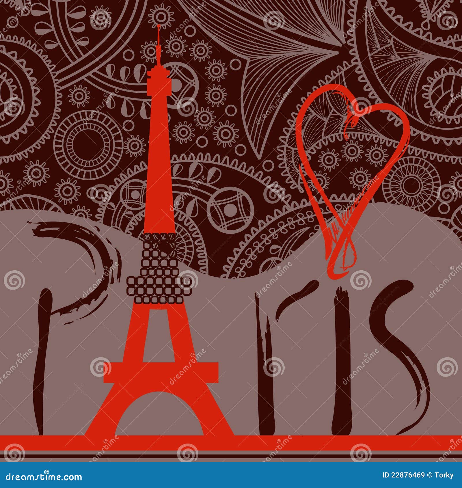 Paris Background. Floral Paris Sign With Flowers, Eiffel Tower. Royalty ...
