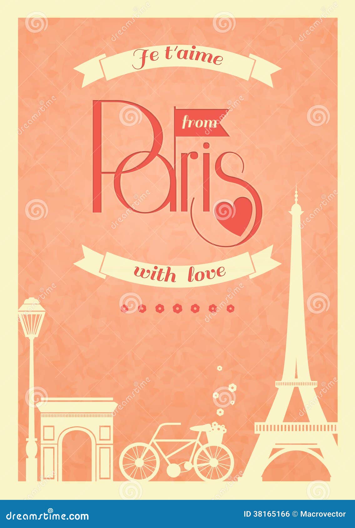 Paris Vintage Card.Eiffel Tower,Watercolor Rose Cartoon Vector ...