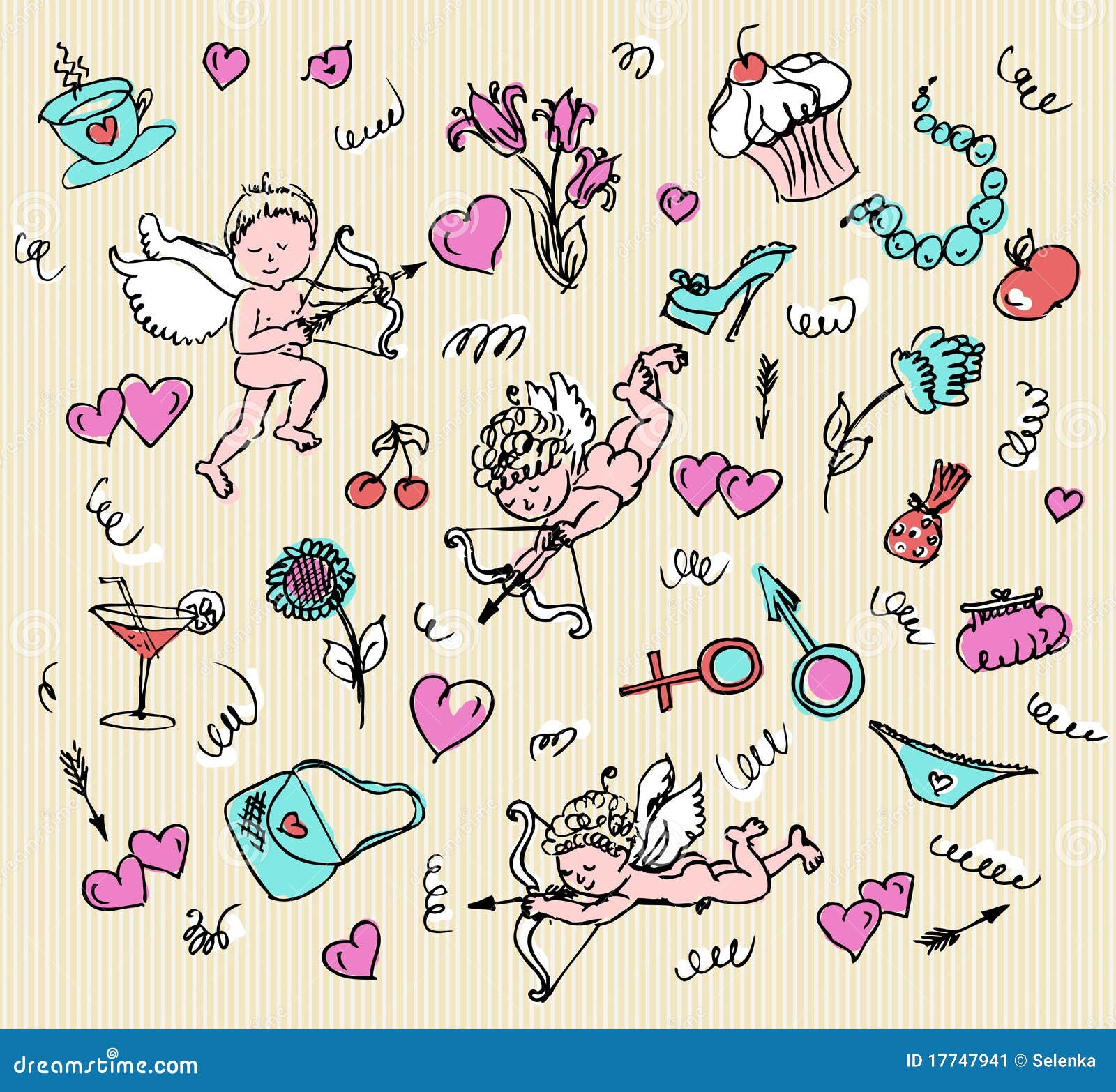 Love pattern. stock vector. Illustration of artistic - 17747941