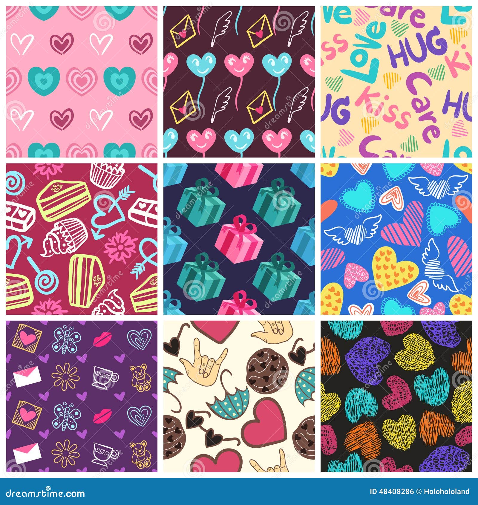 Love patterns stock vector. Illustration of patterns - 48408286