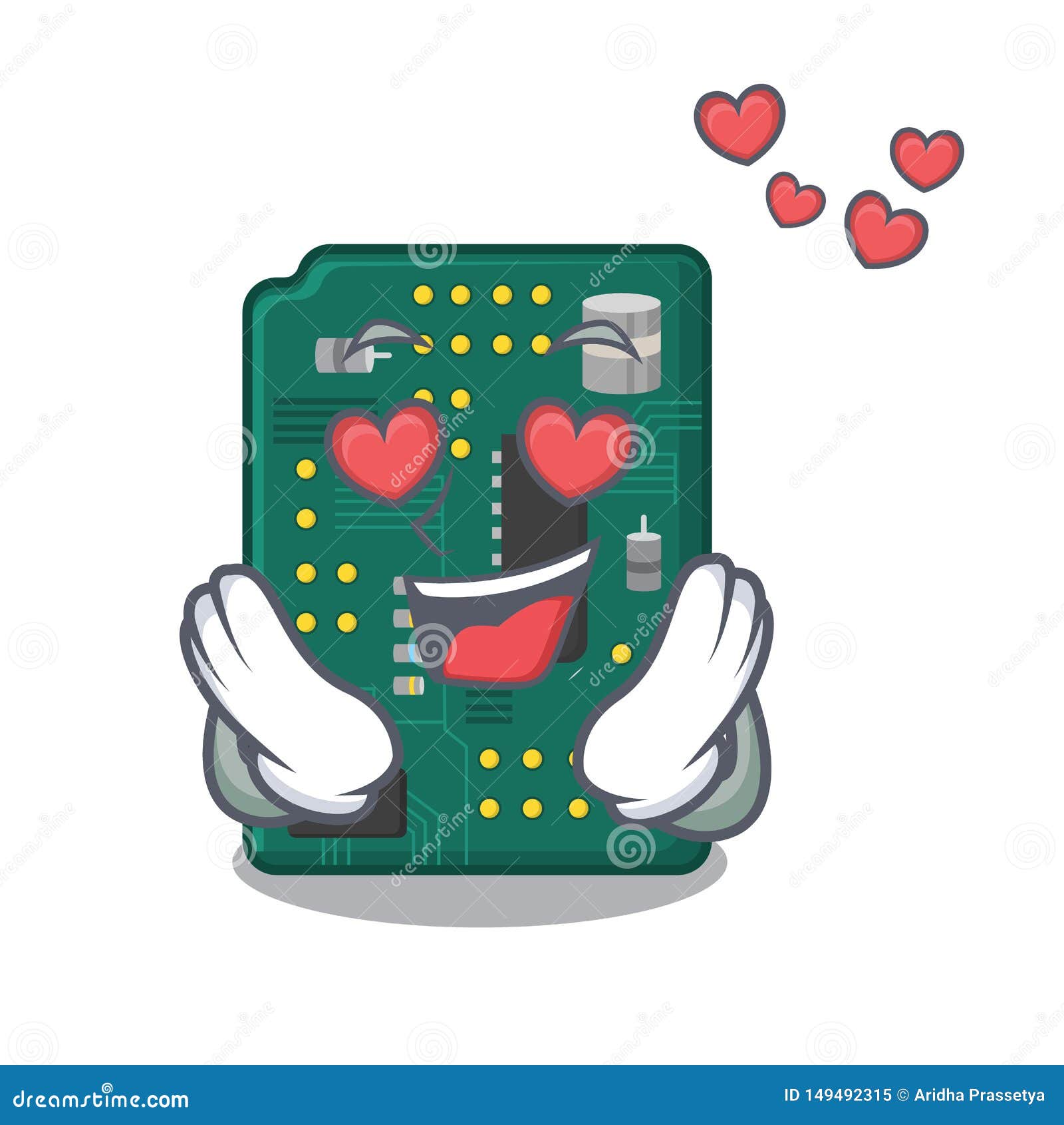 In Love PCB Circuit Board in PC Characters Stock Vector - Illustration ...