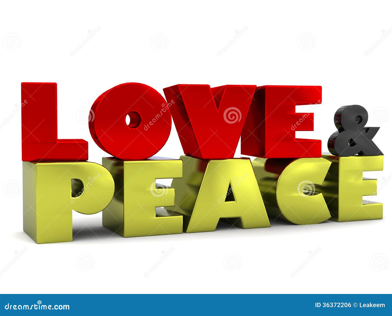 Love & Peace 3D Lettering Stock Illustration - Illustration of peace ...
