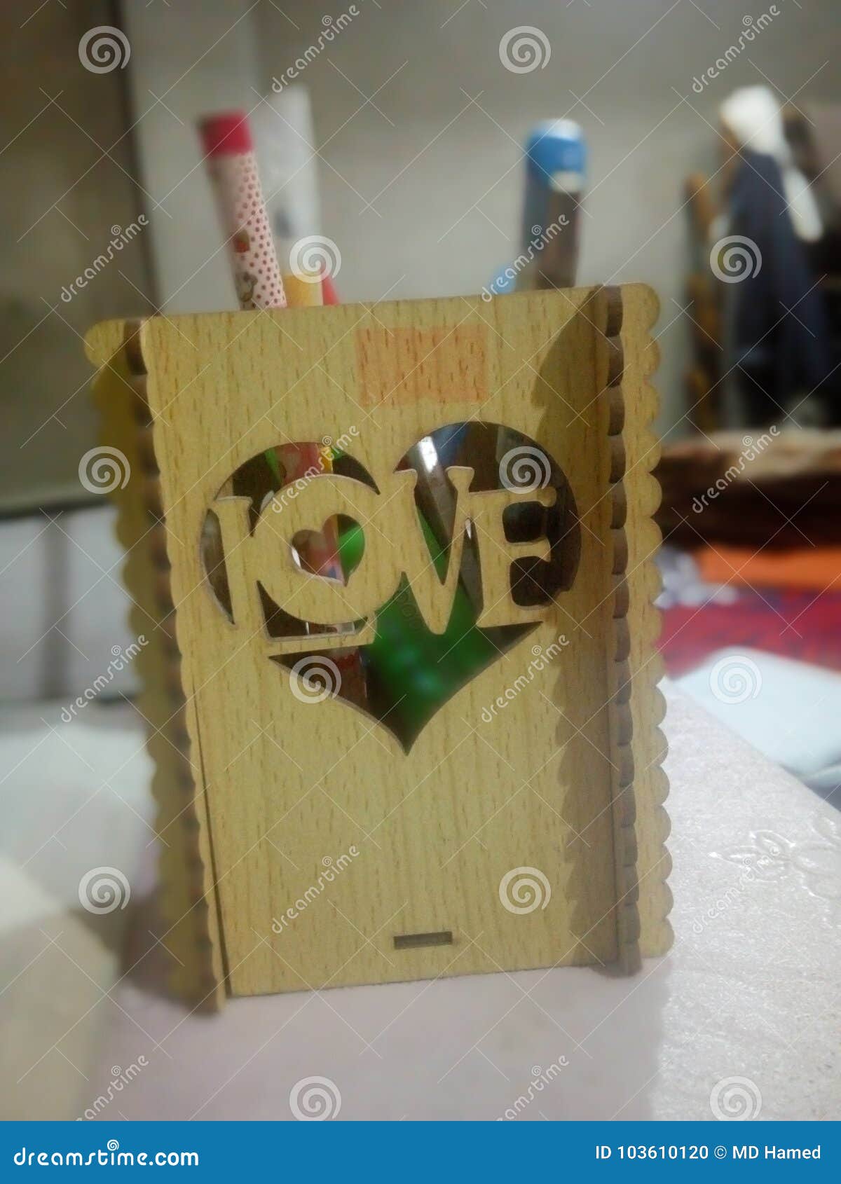 Love pen box of tree maked stock photo. Image of tree - 103610120