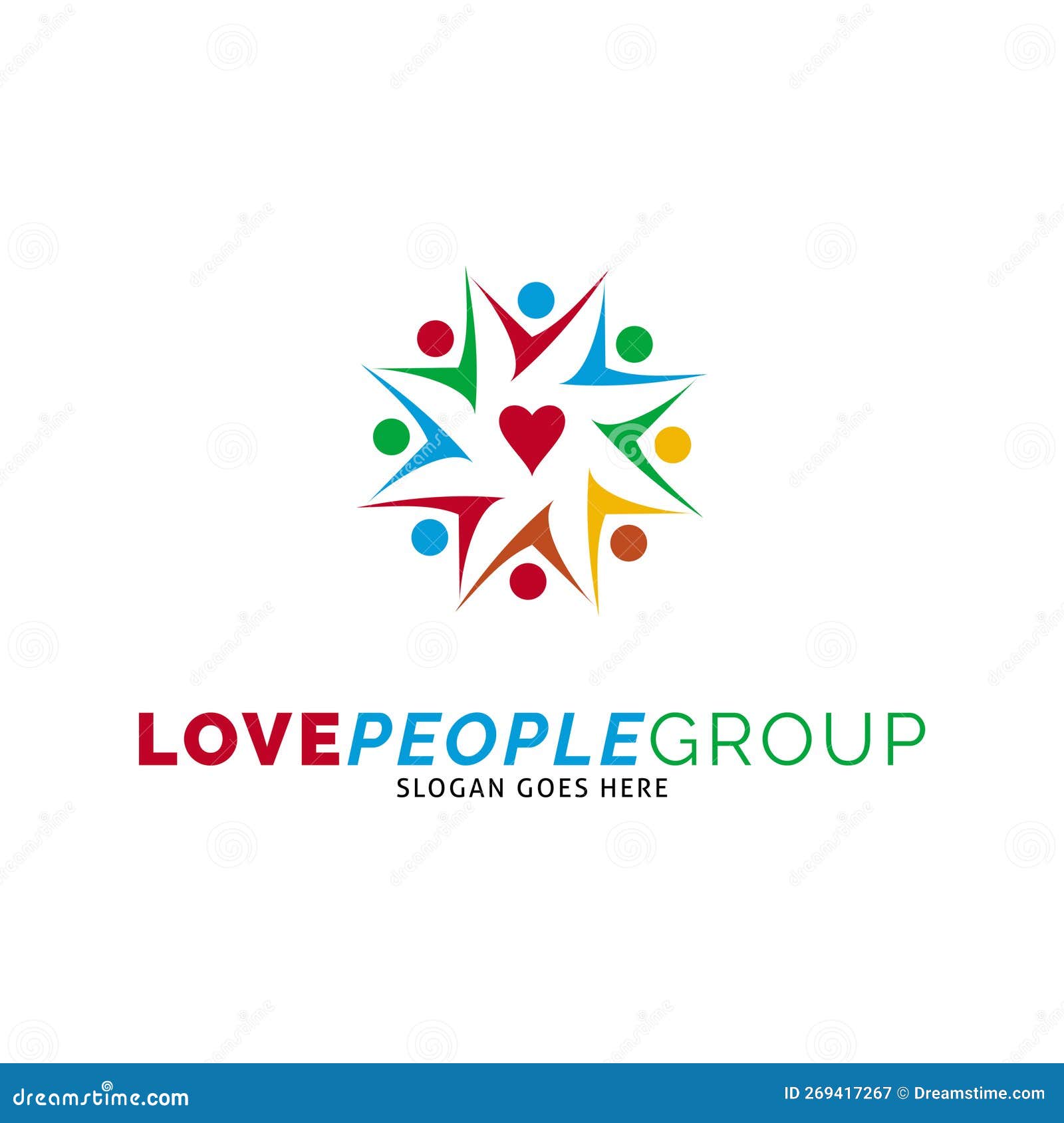Love People Group or Love Team Work Icon Vector Logo Template ...