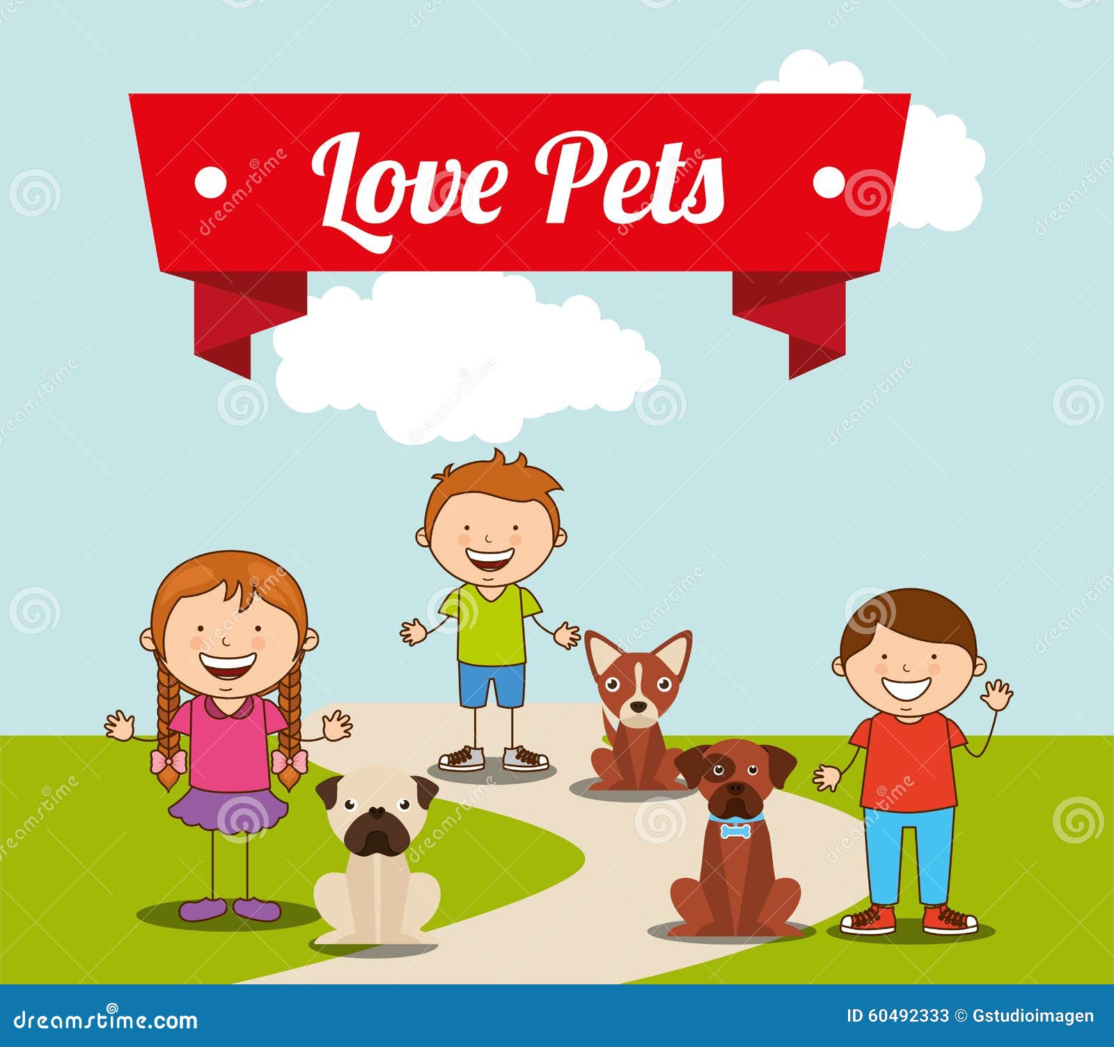 Love pets stock vector. Illustration of dogs, animal - 60492333