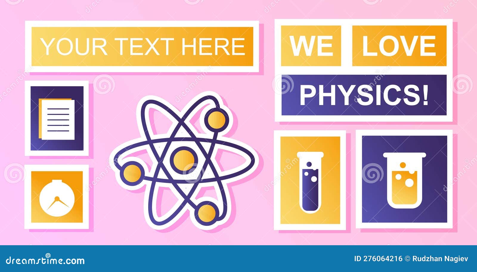 We love physics set stock vector. Illustration of research - 276064216