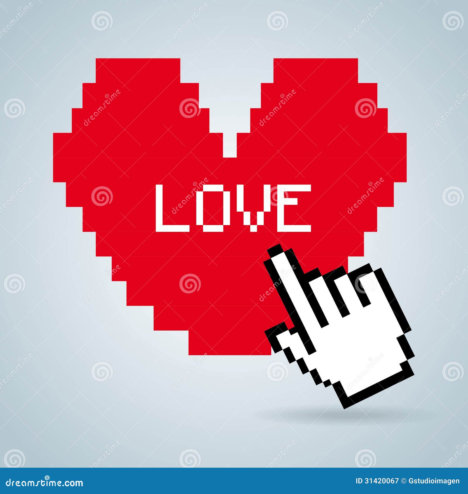 Love Pixel With Pink Color Vector Illustration | CartoonDealer.com ...