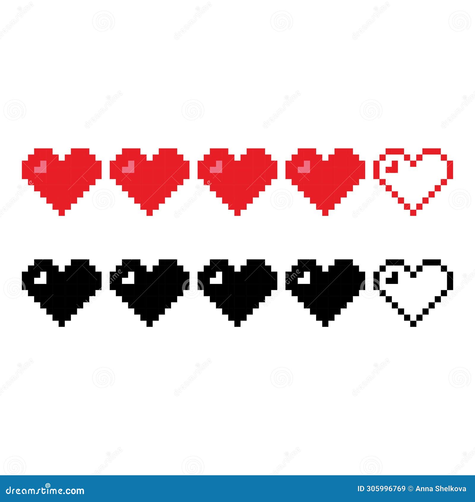 Love pixel heart rating. stock illustration. Illustration of customer ...