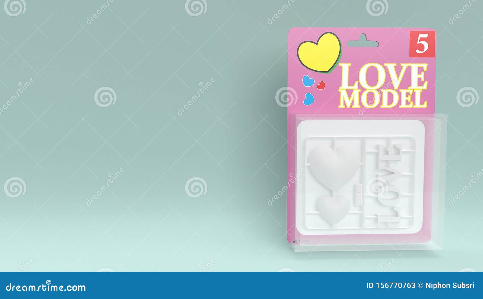 Love Plastic Kit 3d Rendering for Love Concept Stock Vector ...