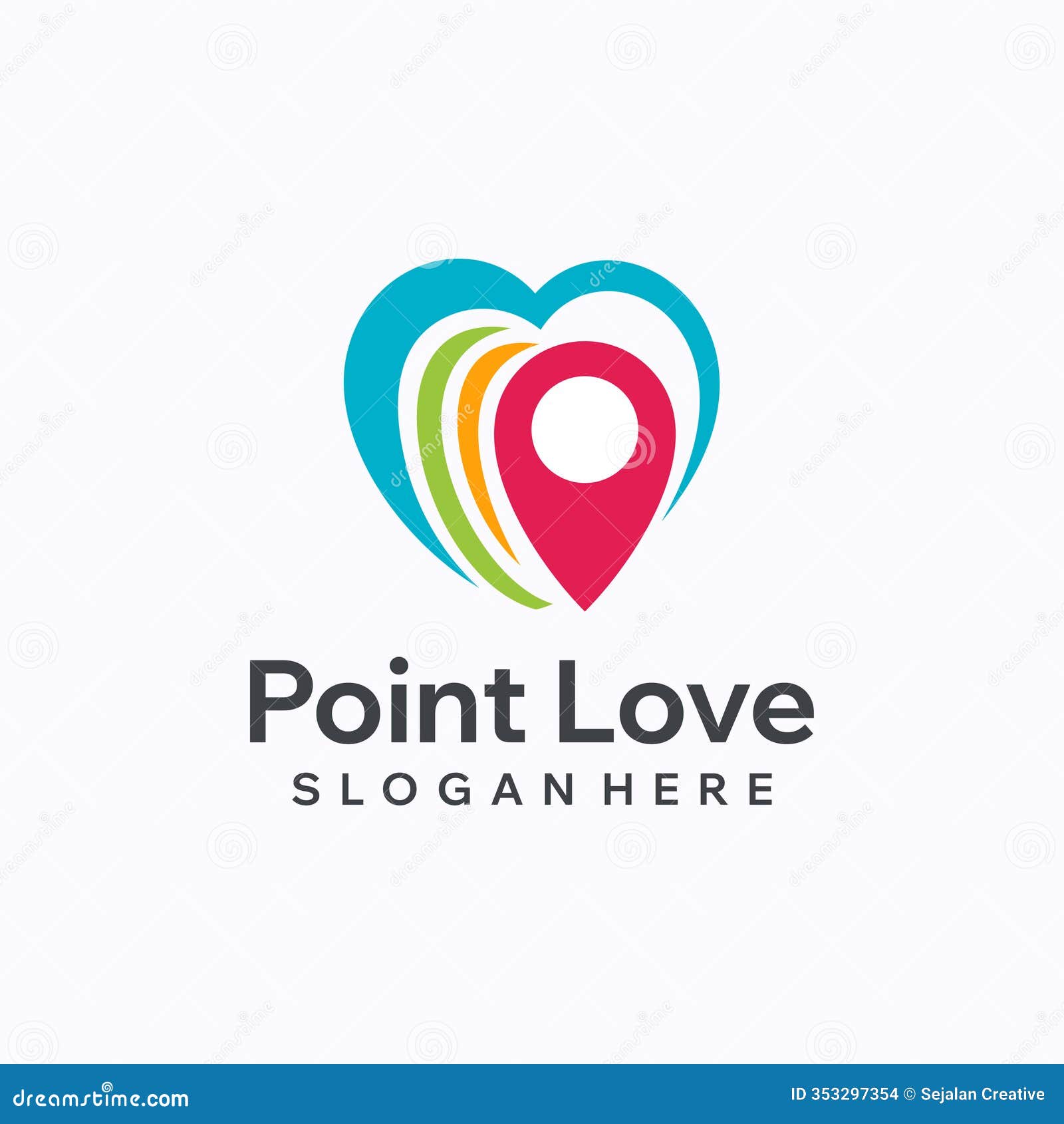 Love Point Logo Design Template Stock Illustration - Illustration of ...