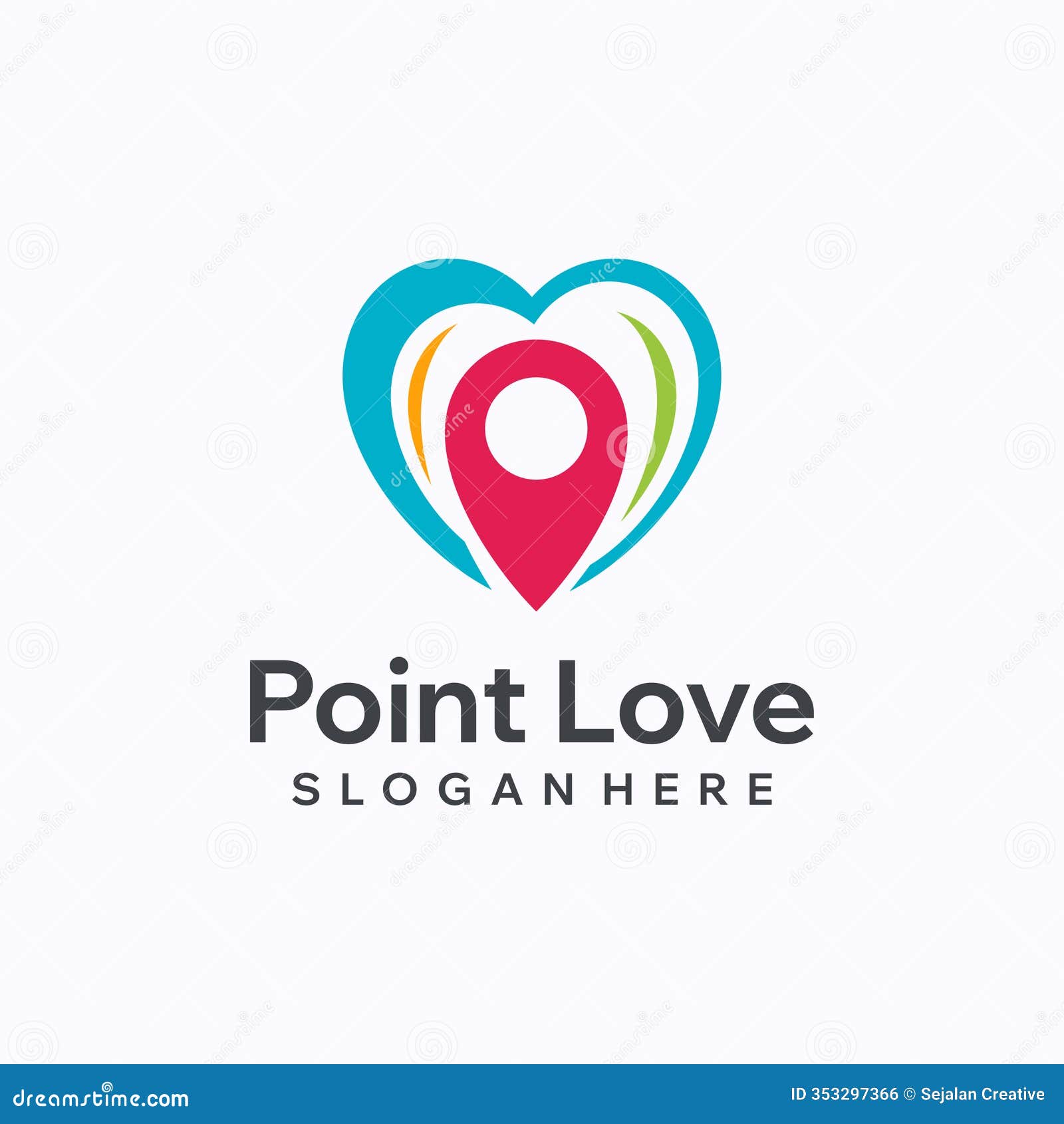 Love Point Logo Design Template Stock Illustration - Illustration of ...